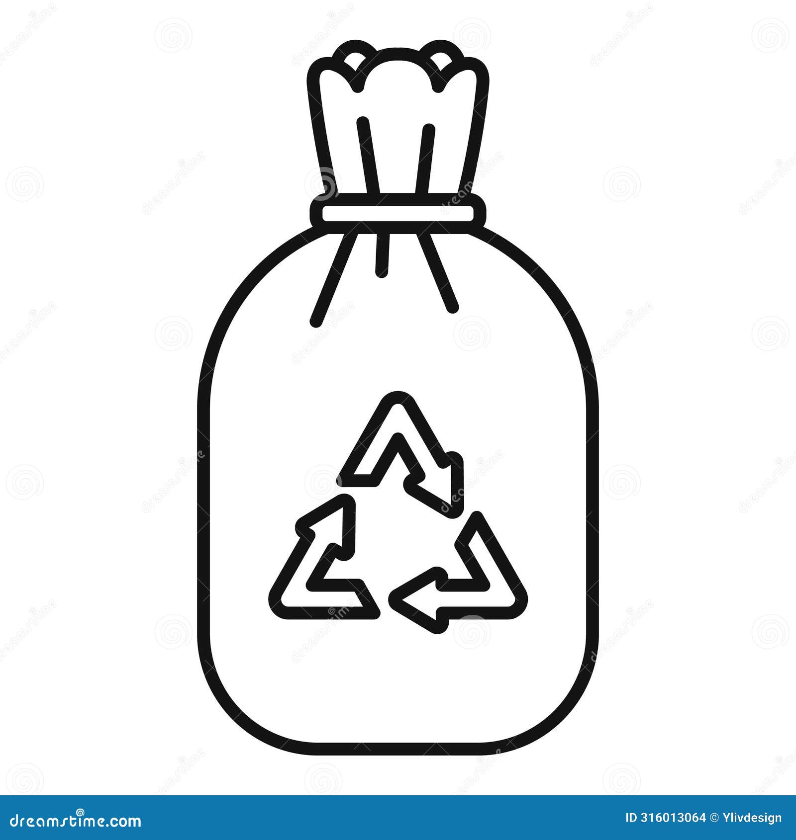 Recycle Sack Icon Outline Vector. Bag for Trash Stock Illustration ...