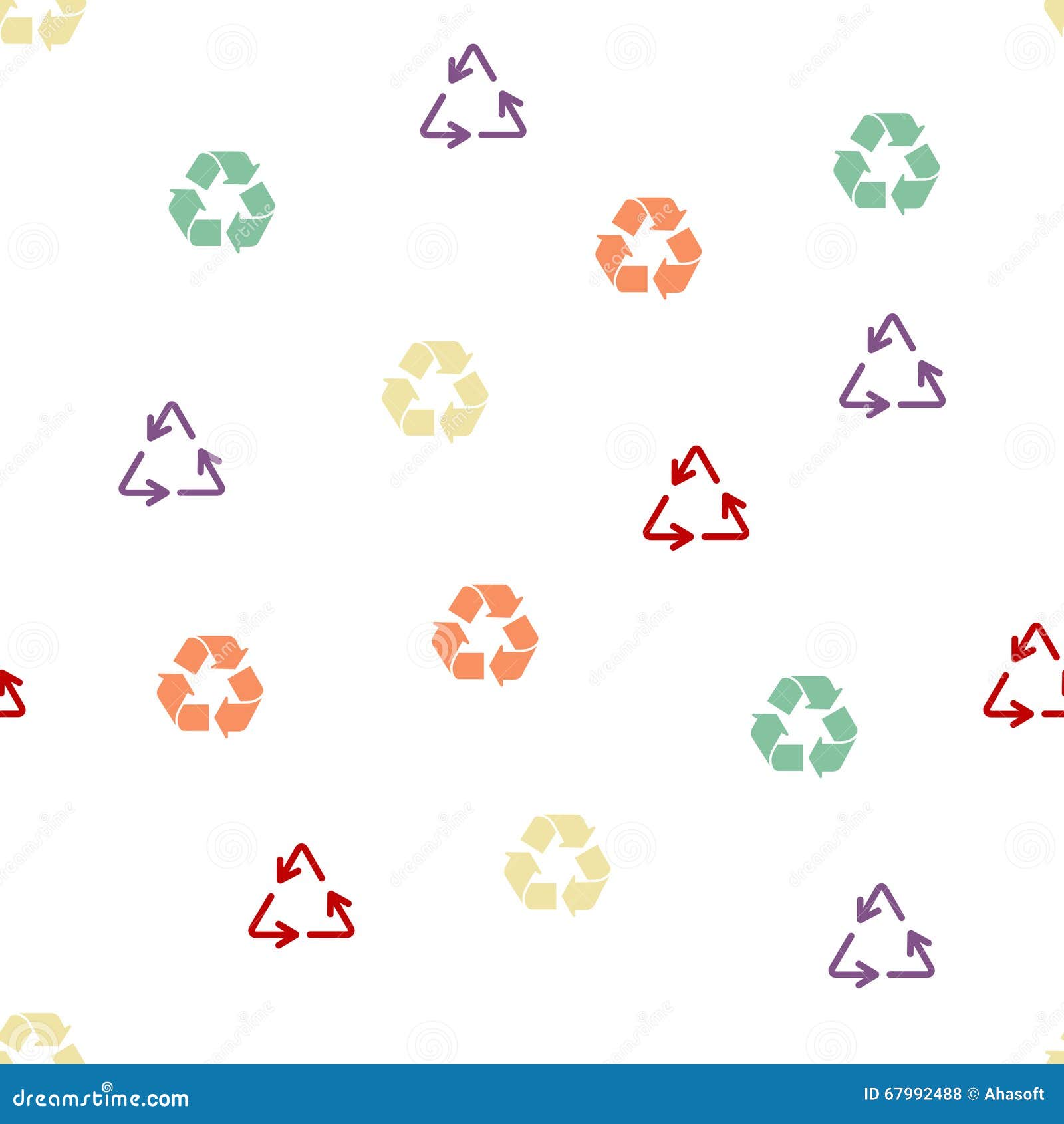 Recycle Seamless Flat Vector Pattern Stock Vector - Illustration of ...