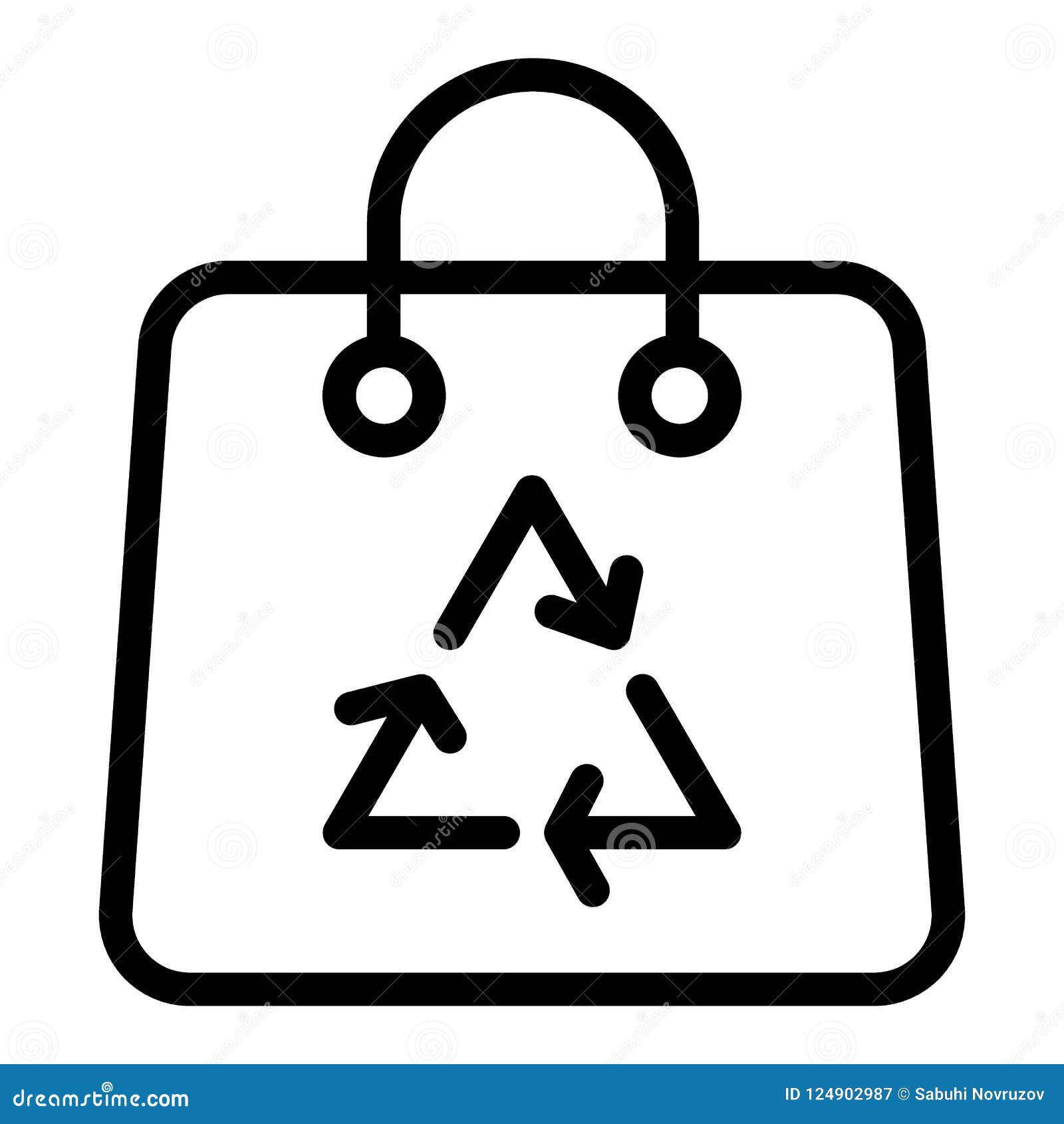 Recycle Shopping Bag Line Icon. Eco Packet Vector Illustration Isolated ... Recycle Shopping Bag Line Icon. Eco Packet Vector Illustration Isolated ...