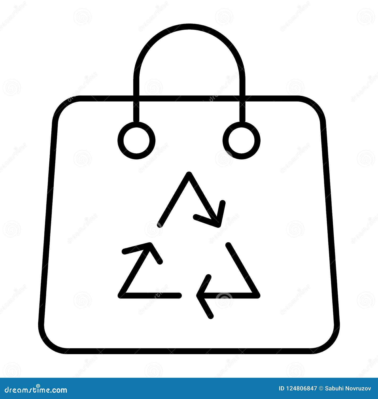 Recycle Shopping Bag Thin Line Icon. Eco Packet Vector Illustration ... Recycle Shopping Bag Thin Line Icon. Eco Packet Vector Illustration ...