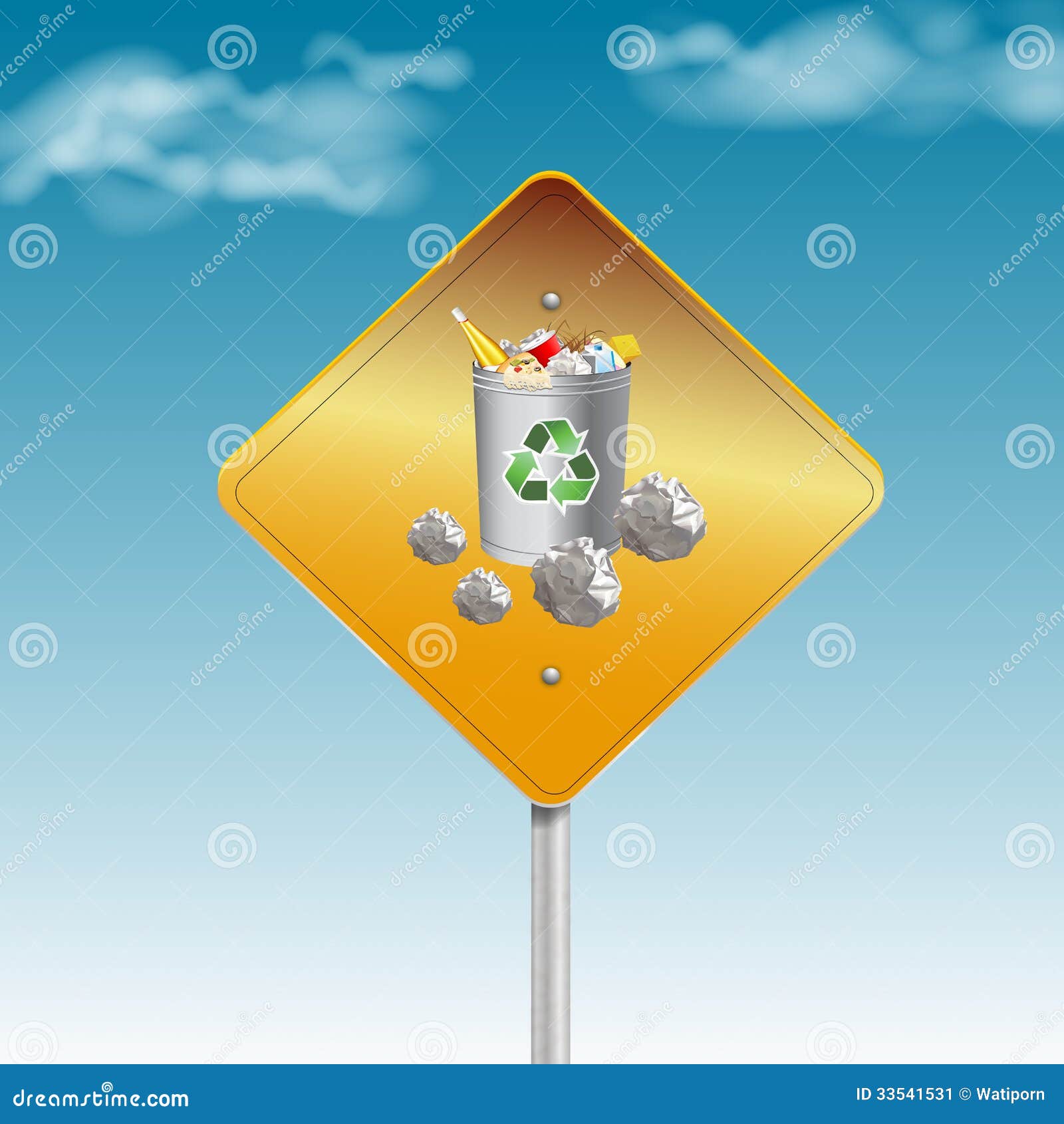 Recycle sign stock illustration. Illustration of icon - 33541531