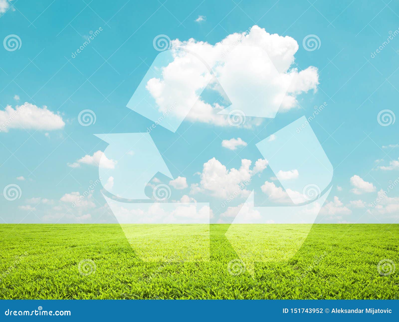 Recycle Sign Against Beautiful Landscape Stock Photo - Image of nature ...