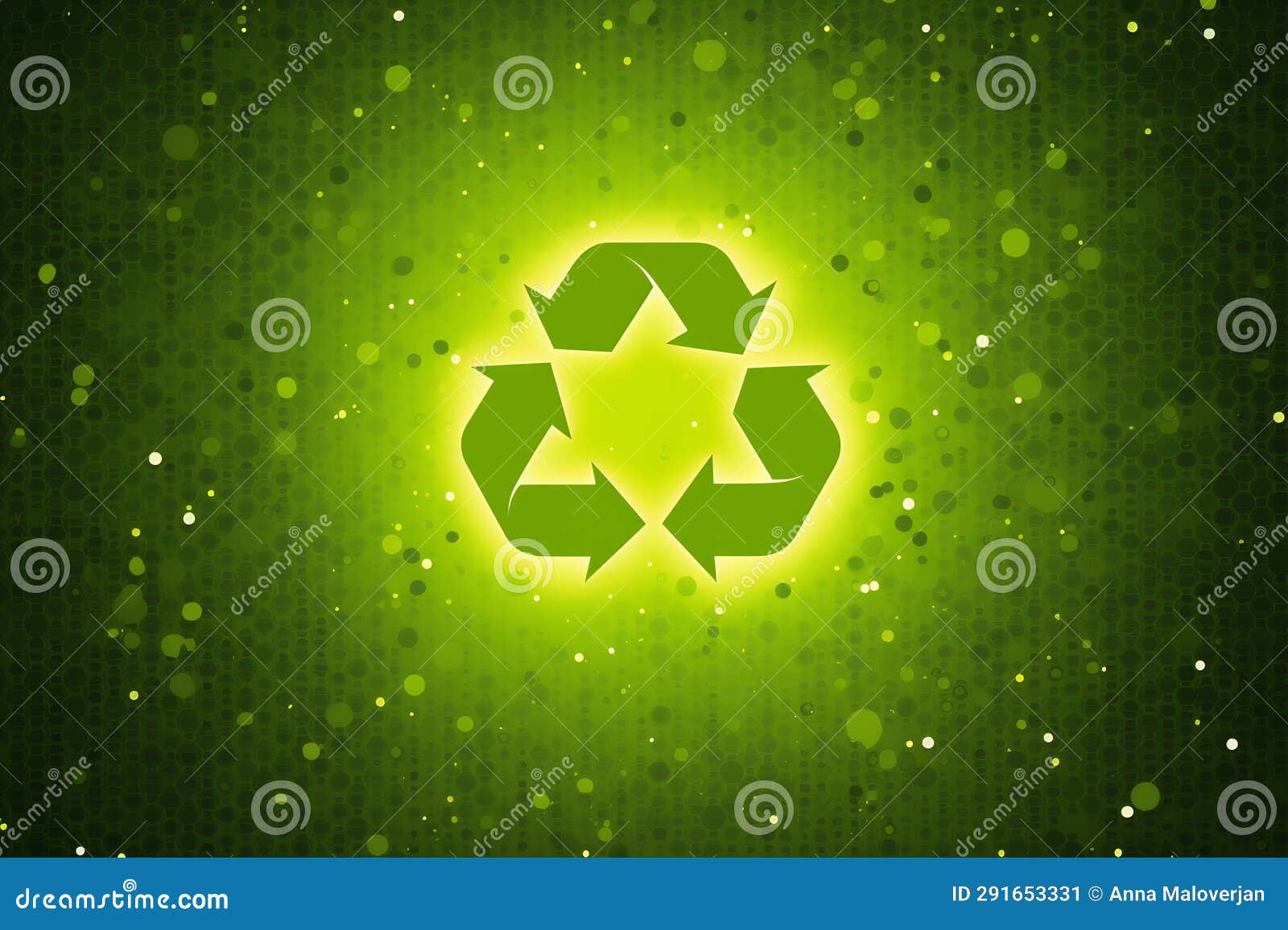 Recycle Sign Against Green Background Stock Image - Image of sign ...