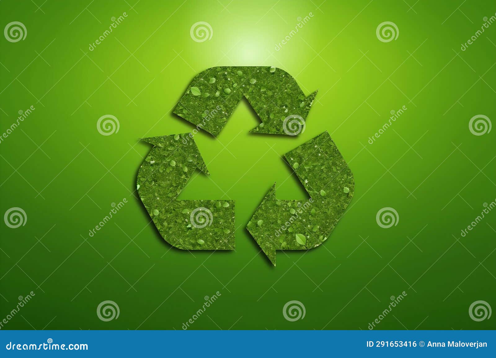 Recycle Sign Against Green Background Stock Photo - Image of logo ...