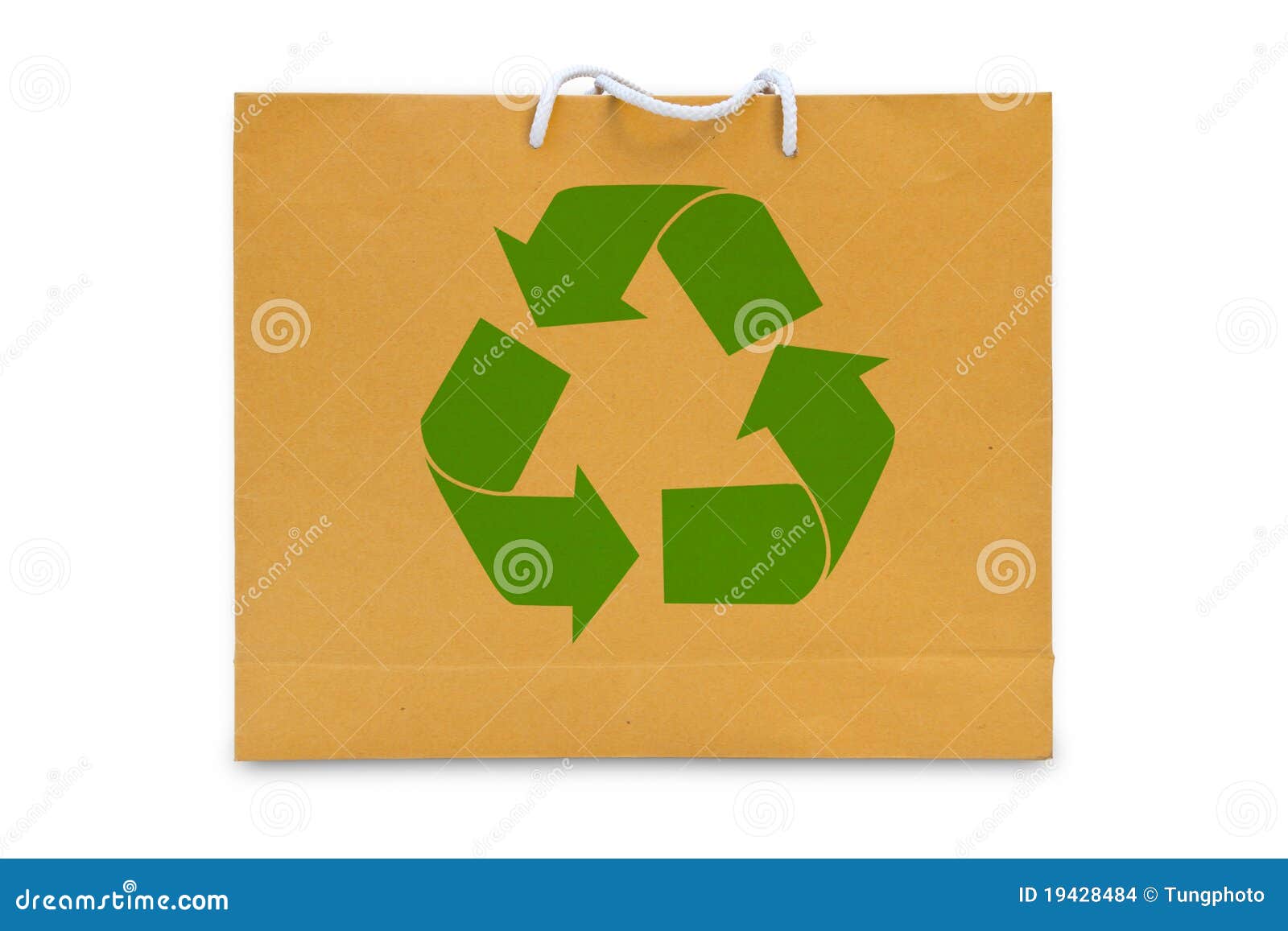 Recycle Sign on Brown Paper Bag Stock Photo - Image of maroon ...