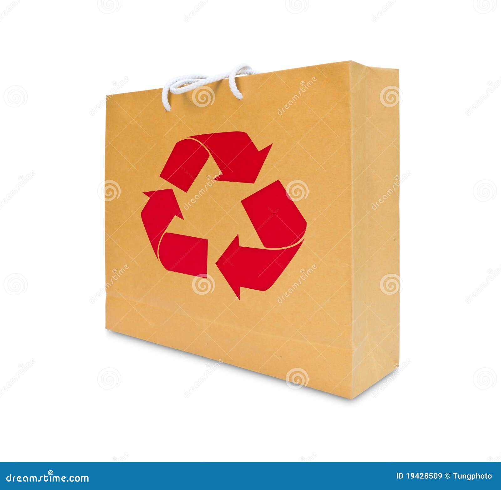 Recycle Sign on Brown Paper Bag Stock Image - Image of paper ...