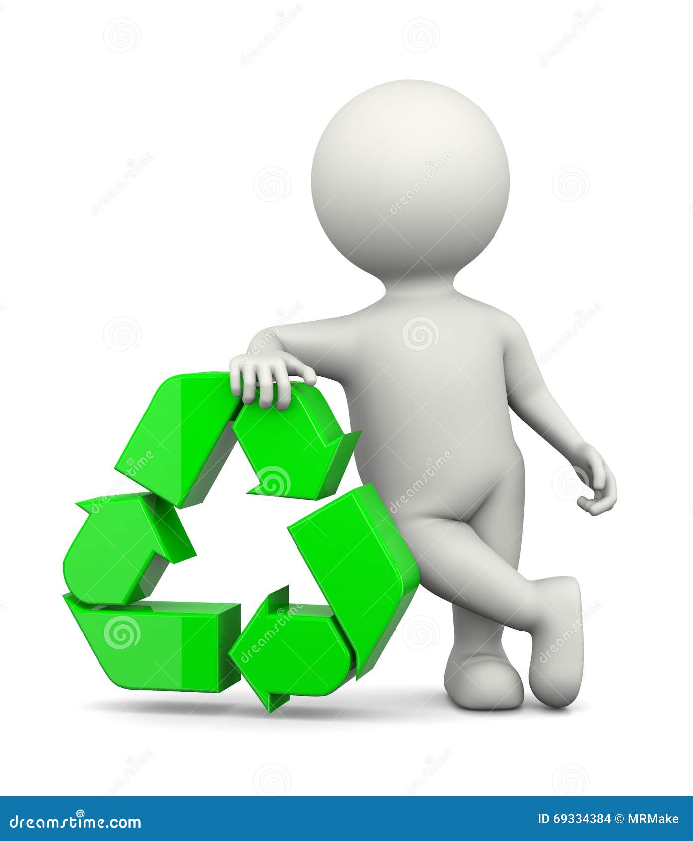 Recycle Sign with 3D Character Stock Illustration - Illustration of ...