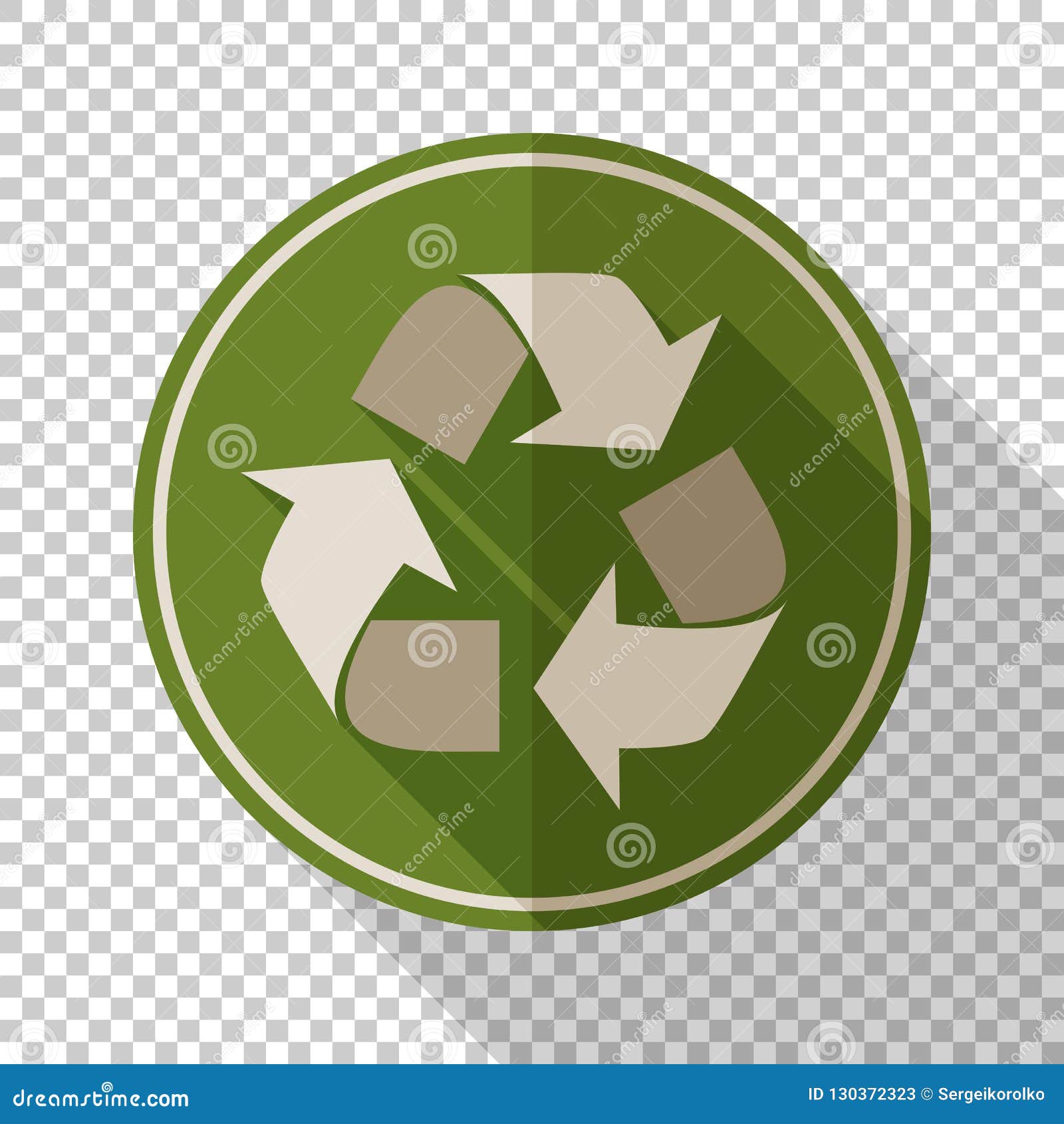 Recycle Sign in Flat Style on Transparent Background Stock Vector ...