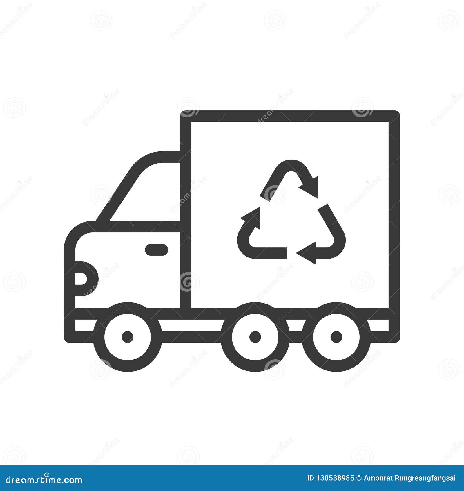 Recycle Sign on Garbage Truck Vector Illustration Icon Stock Vector ...