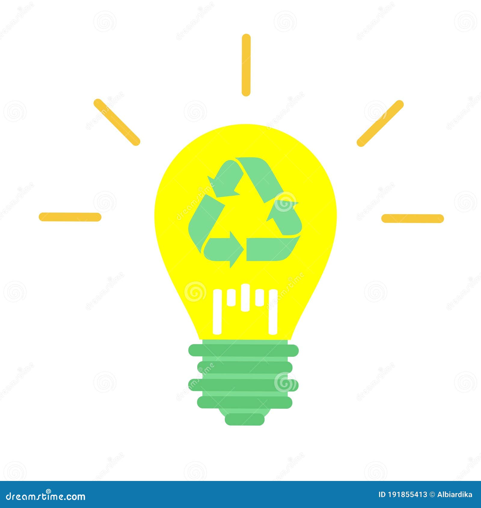 Healthy Nature Light Eco Recycle Lamp Bright Cartoon Doodle Flat Design ...