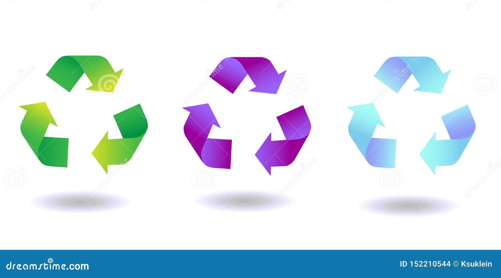 Recycle Sign. Gradient Recycled Arrows Set Stock Vector - Illustration ...