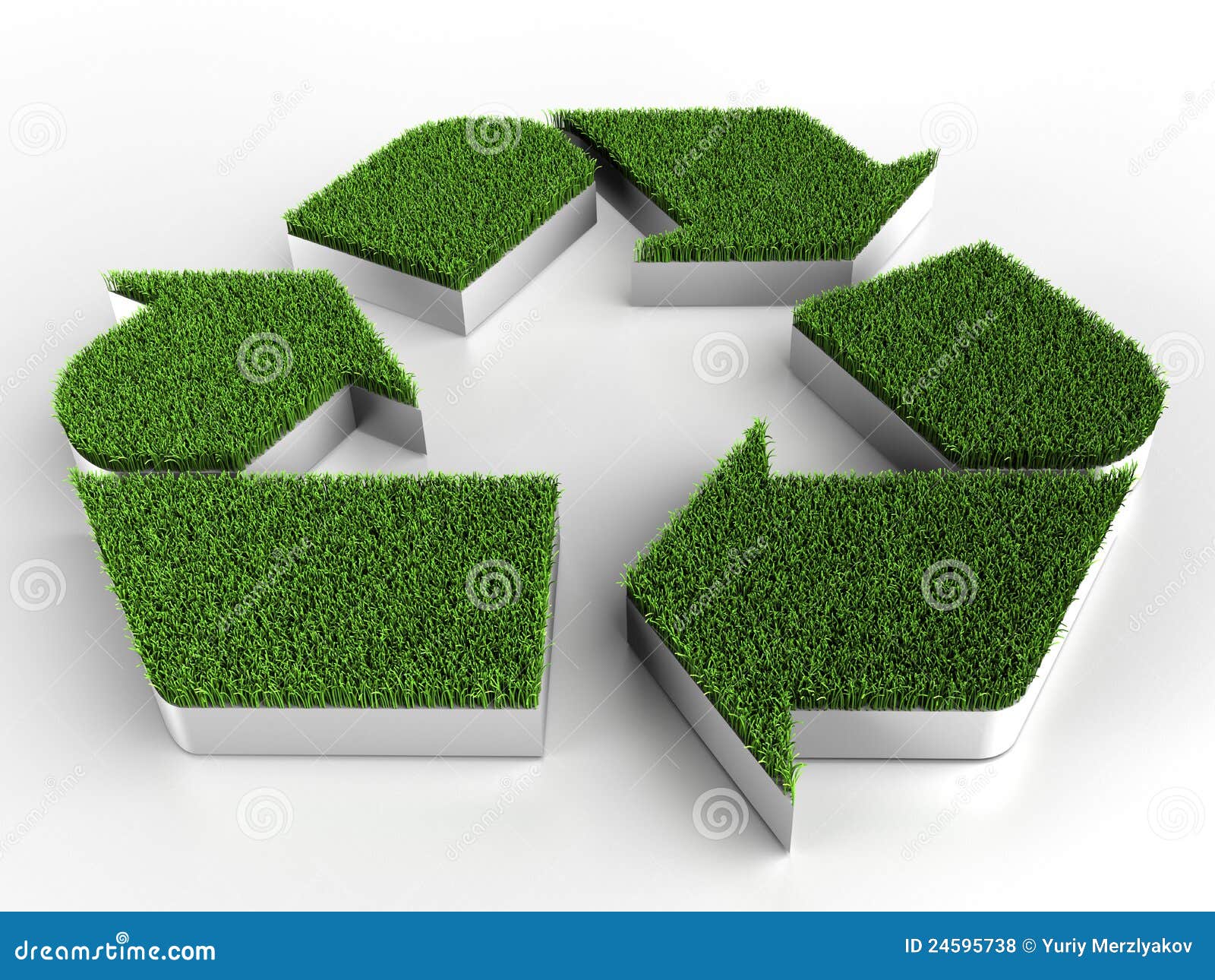 Recycle sign with grass stock illustration. Illustration of ecology ...