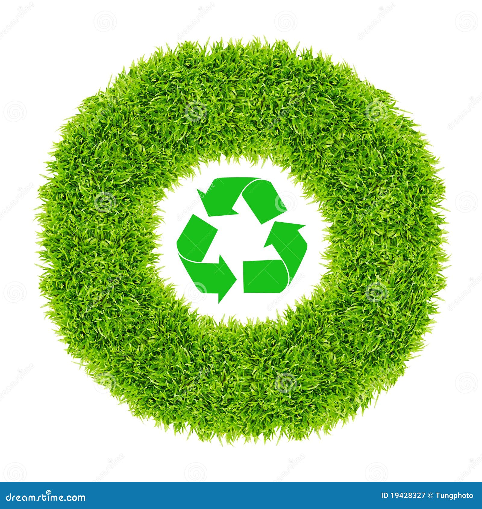 Recycle Sign in Green Grass Circle Stock Image - Image of reduce, sign ...