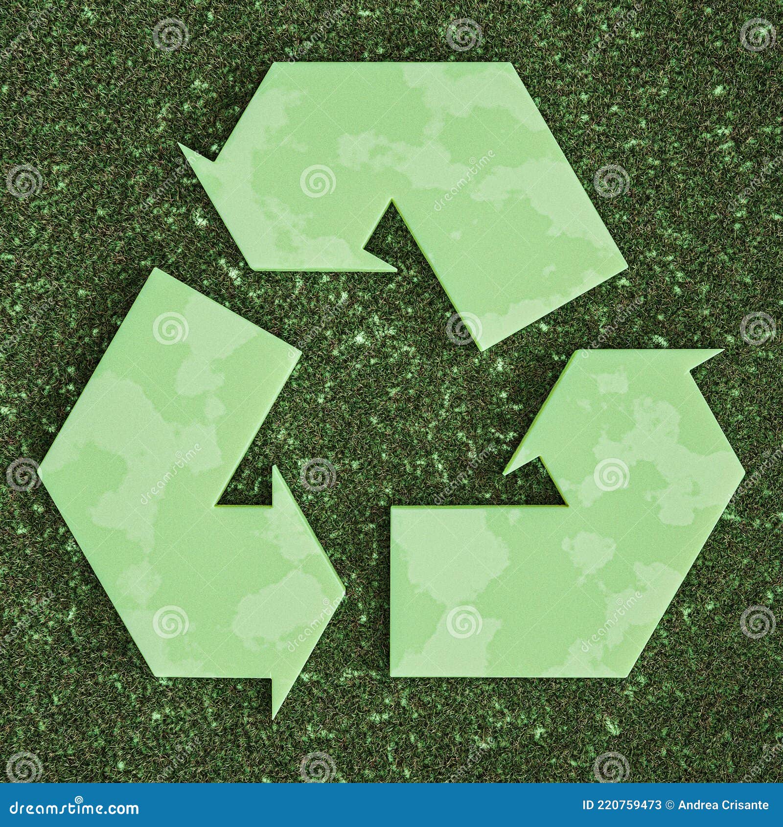 Recycle Sign on Green Grass Stock Illustration - Illustration of ...