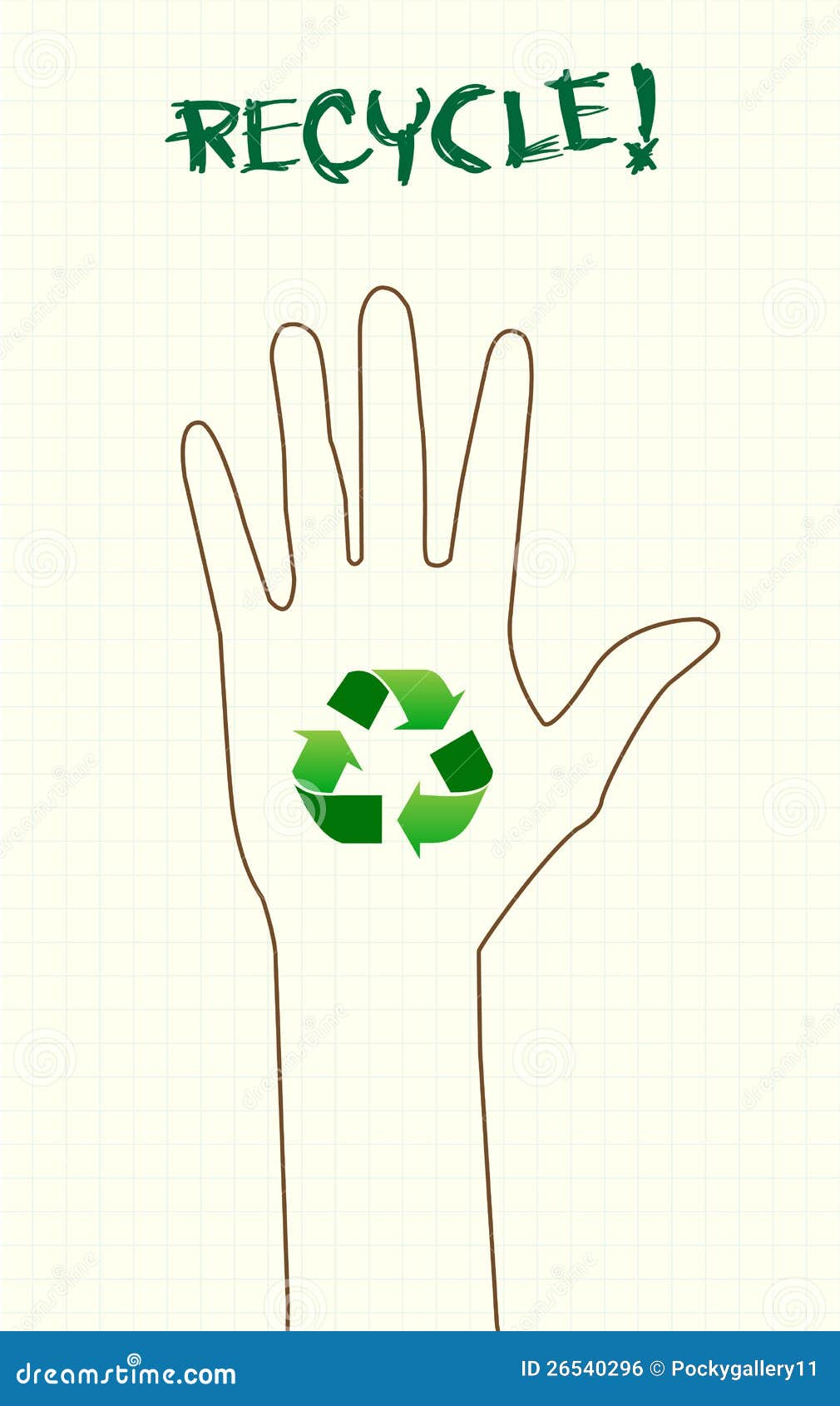 Recycle sign on hand stock vector. Illustration of conservation - 26540296