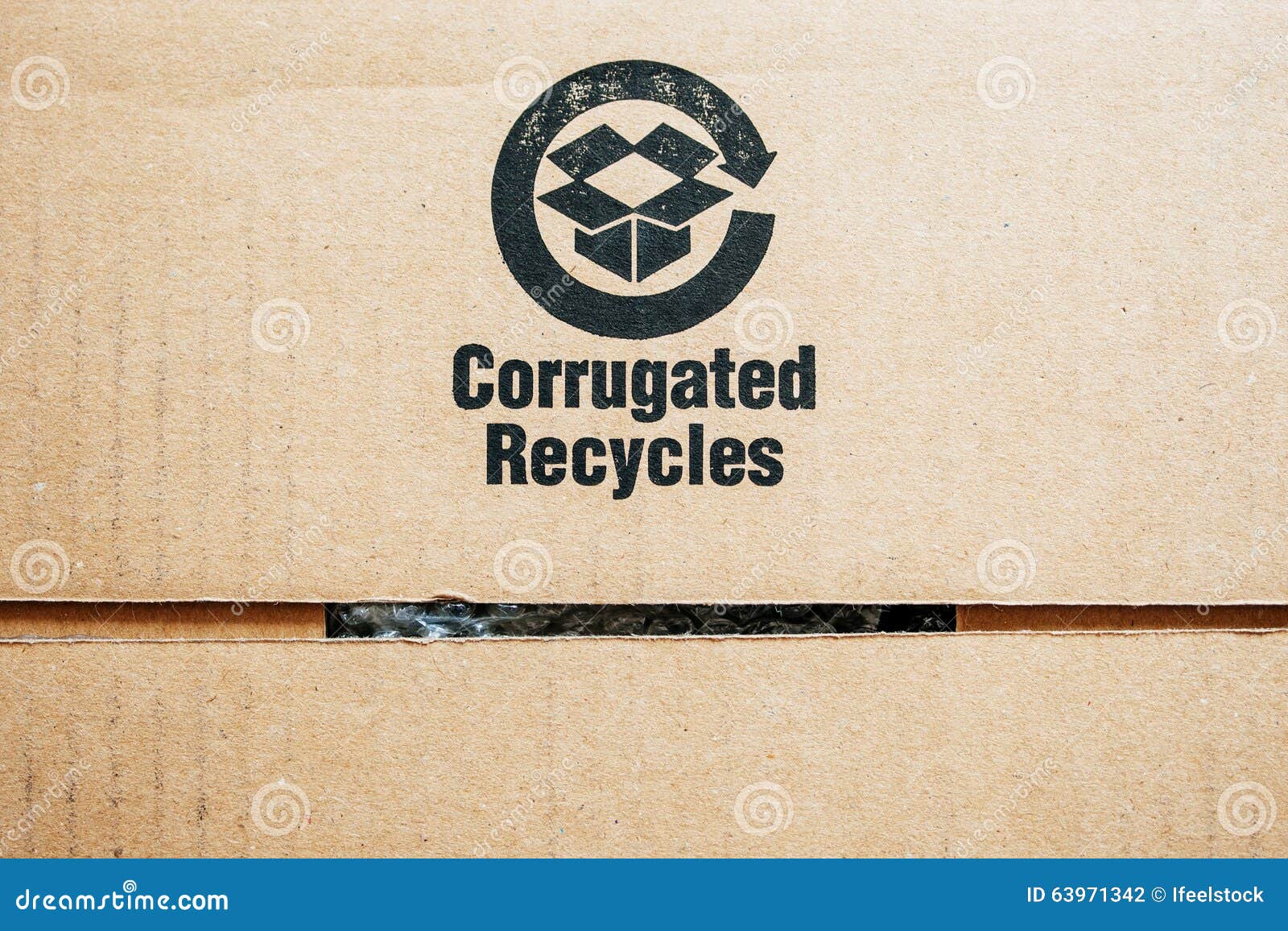 Recycle Sign Isolated on Cardboard Stock Photo - Image of environment ...