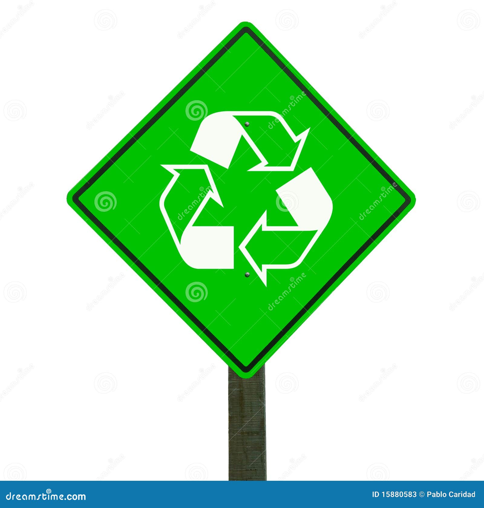Recycle Sign Isolated, Clipping Path. Stock Image - Image of friendly ...