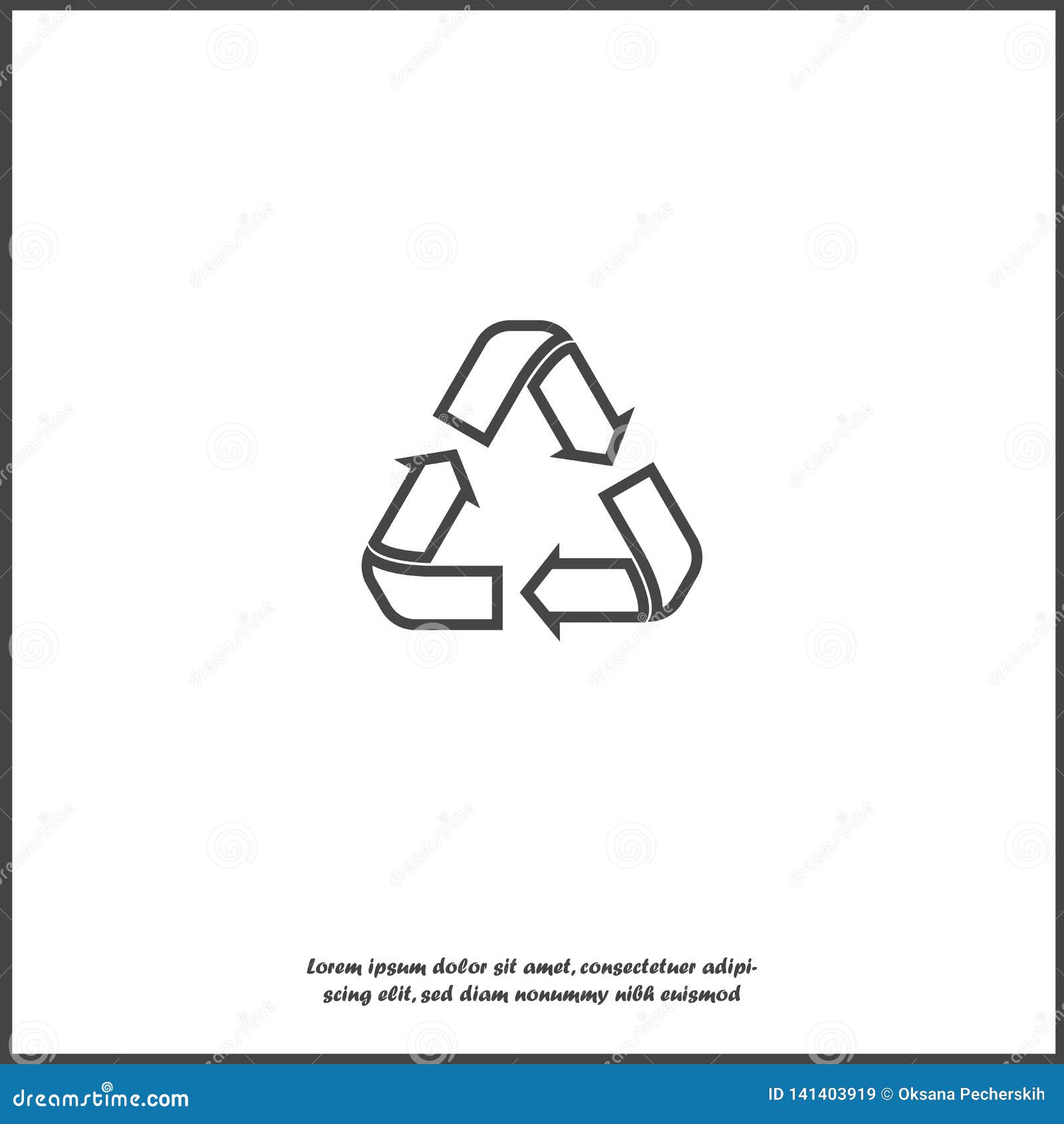 Recycle Sign Isolated. Flat Icon Stock Vector - Illustration of element ...
