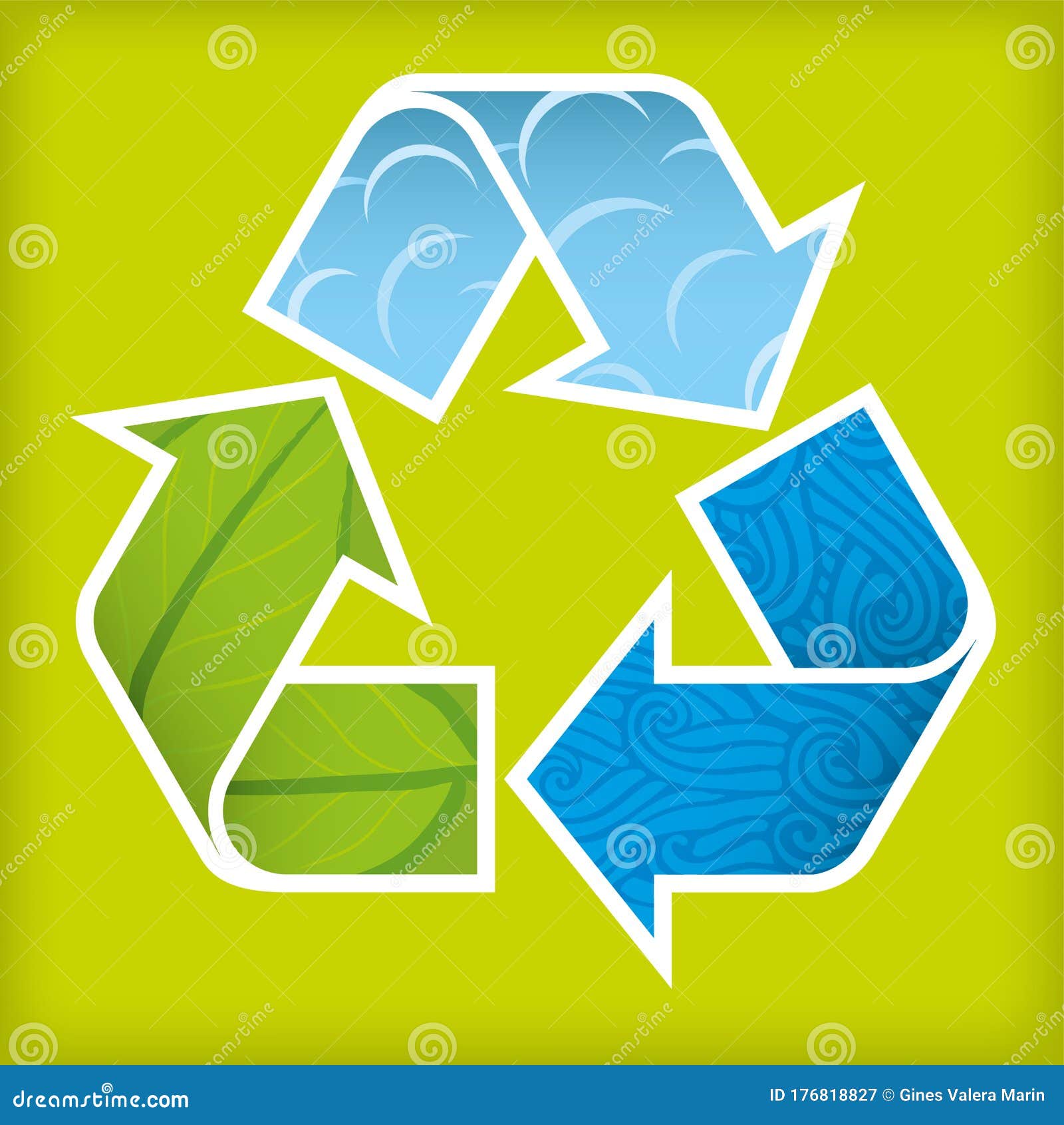 Recycle Sign Isolated with Natural Soft Textures Stock Illustration ...