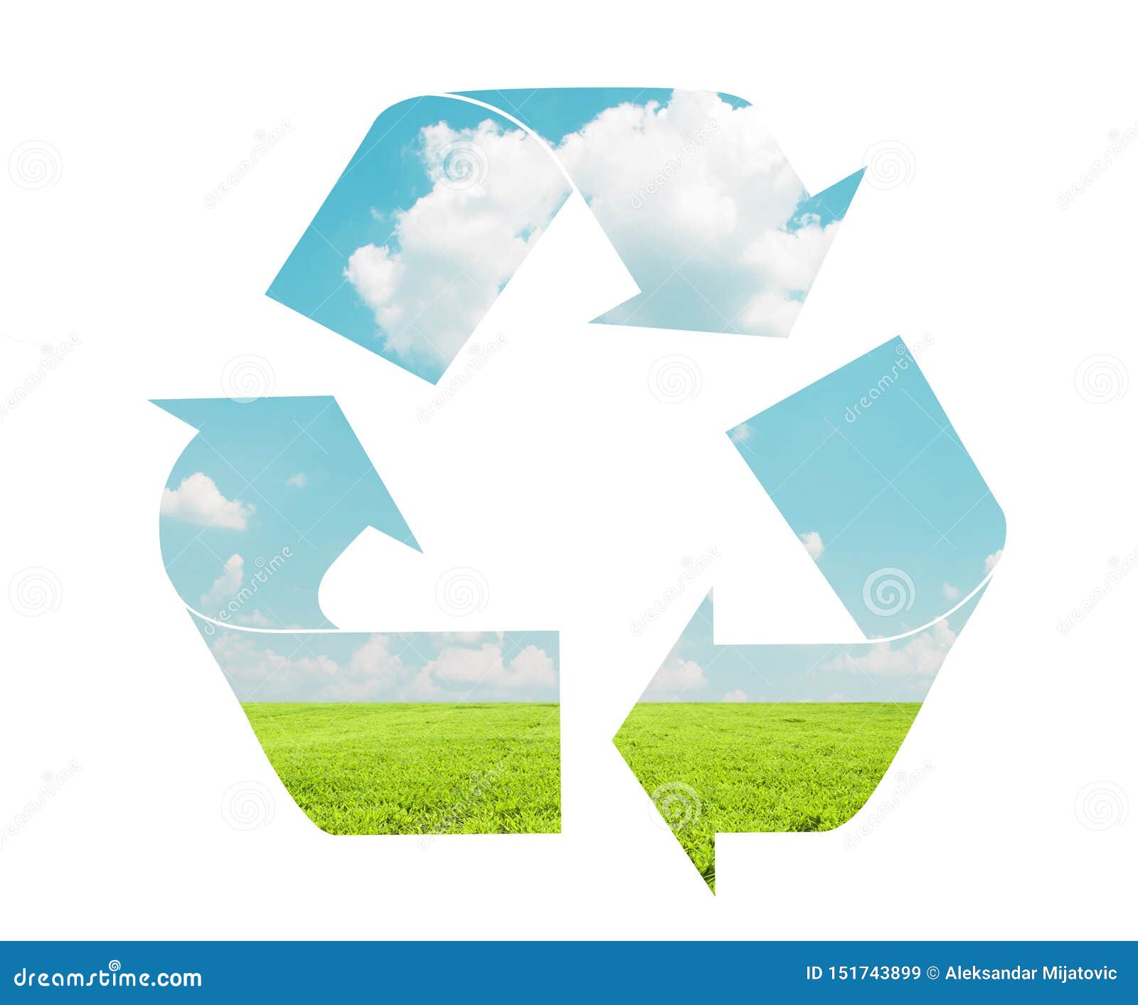 Recycle Sign with Landscape Pattern - Eco Concept Stock Image - Image ...