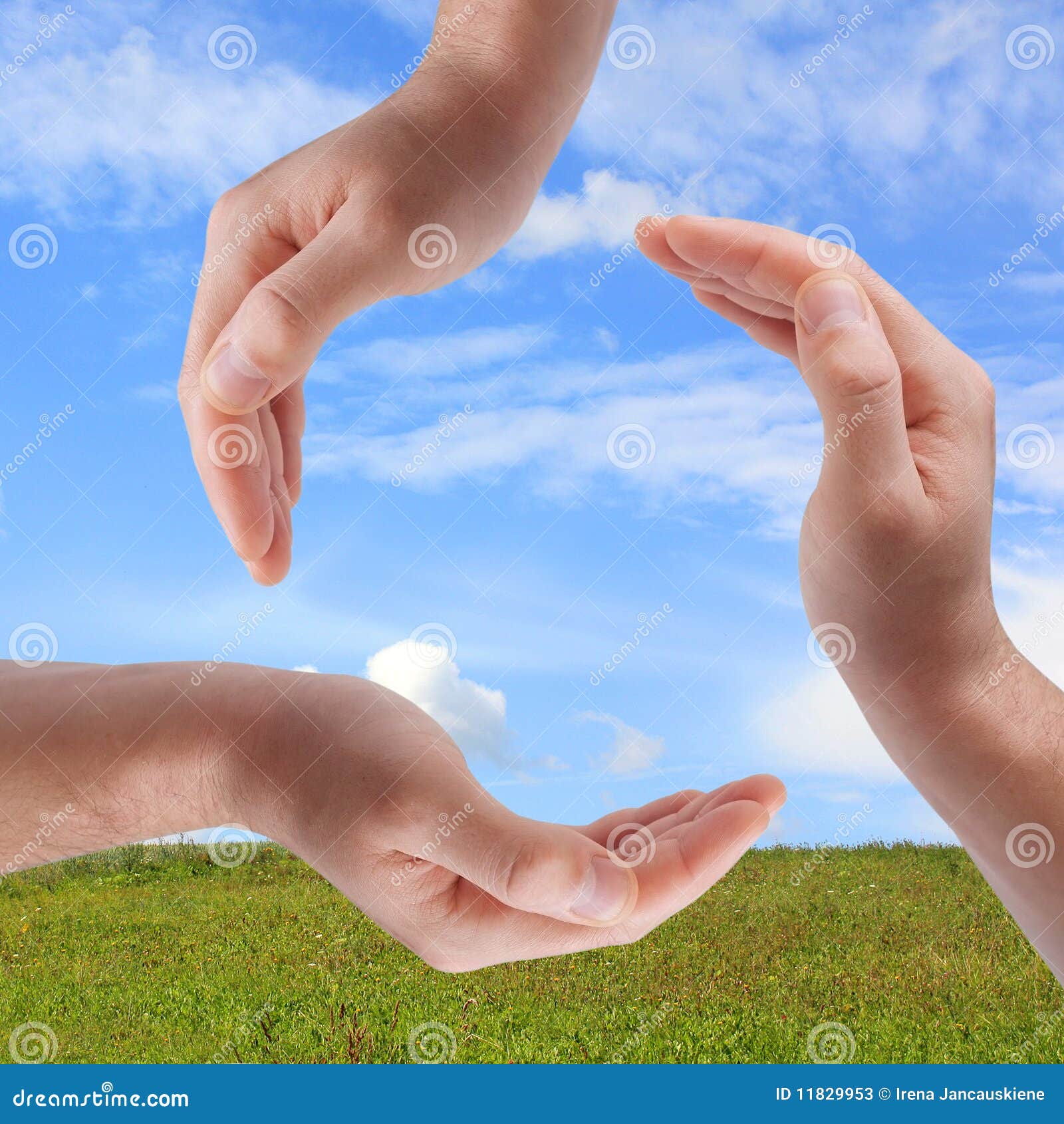 Recycle Sign Made from Hands Stock Image - Image of energy, hands: 11829953