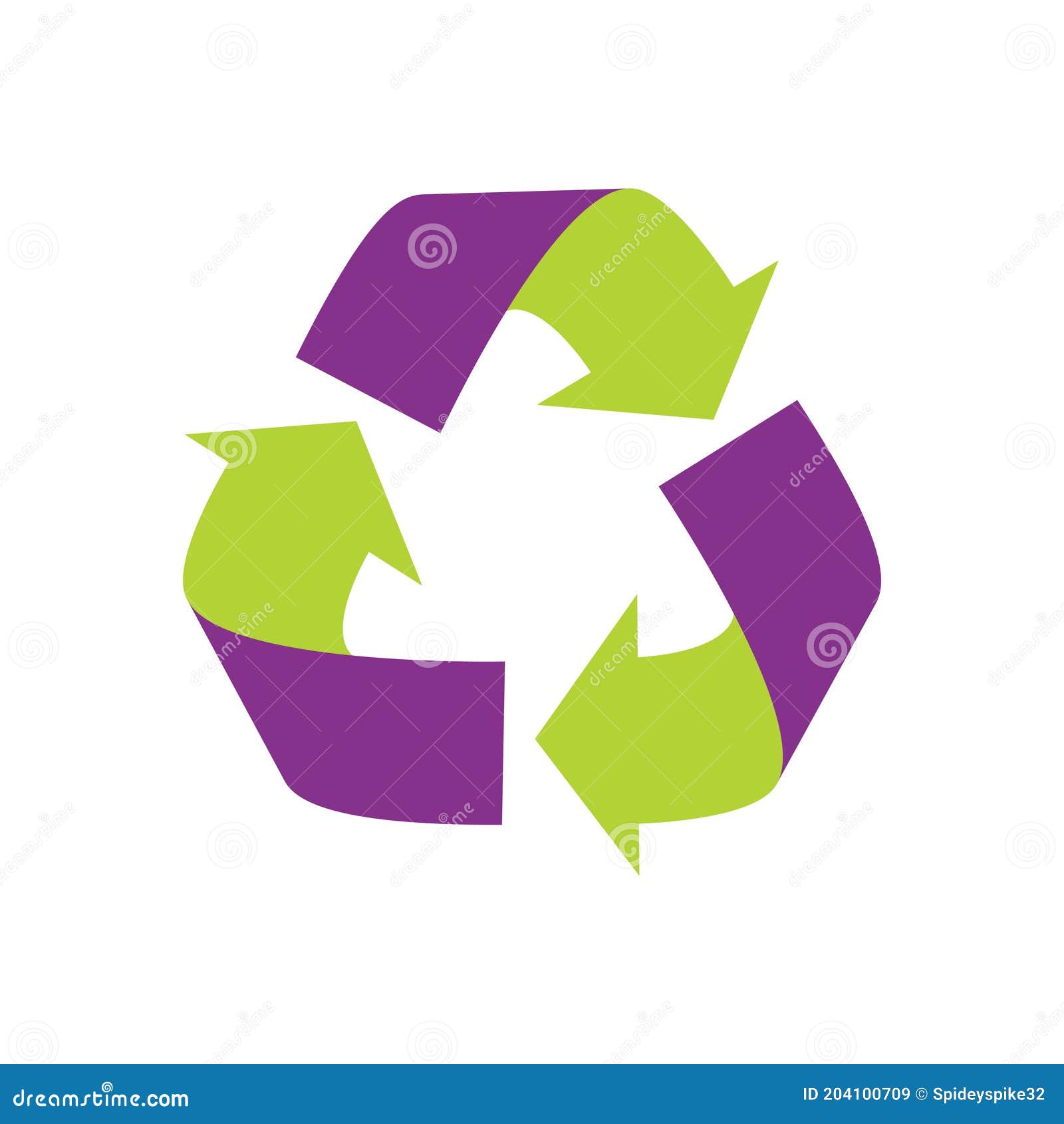 A Recycle Sign. Purple and Green Stock Vector - Illustration of green ...