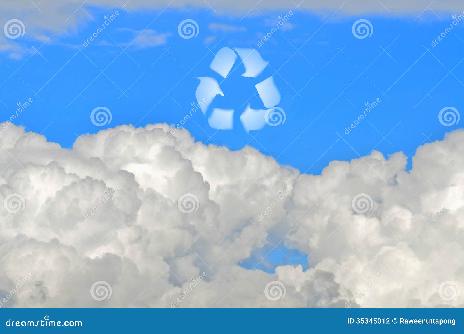 Recycle sign in the sky stock photo. Image of clean, garbage - 35345012