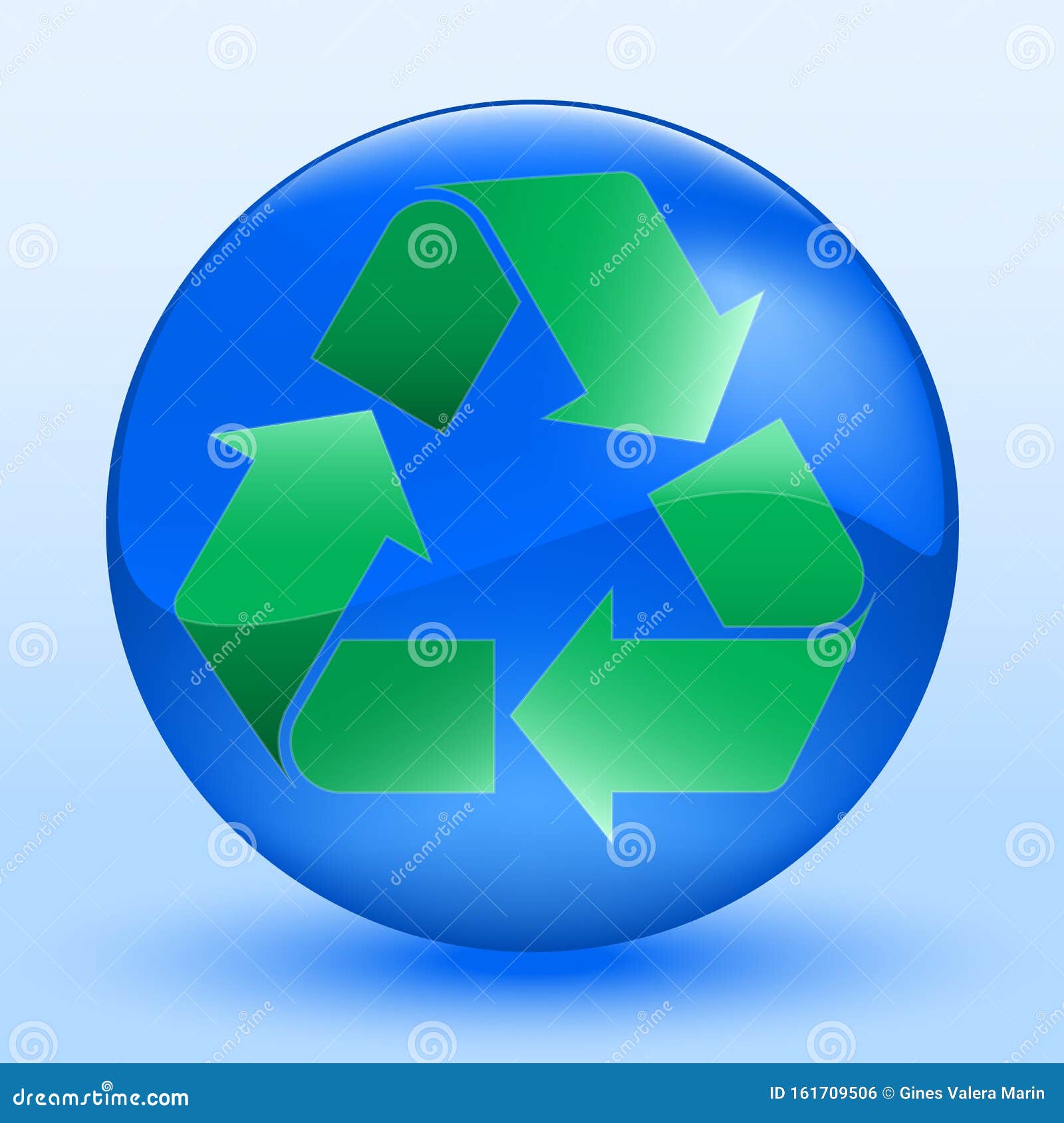 Recycle Sign into a Sphere. Shiny and Crisp Stock Vector - Illustration ...