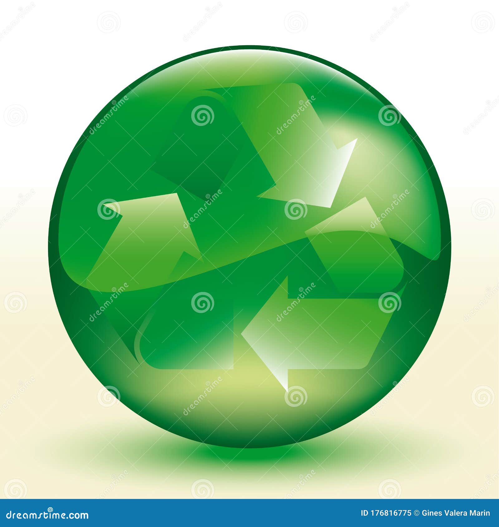 Recycle Sign in a Transparent Green Sphere. Stock Vector - Illustration ...