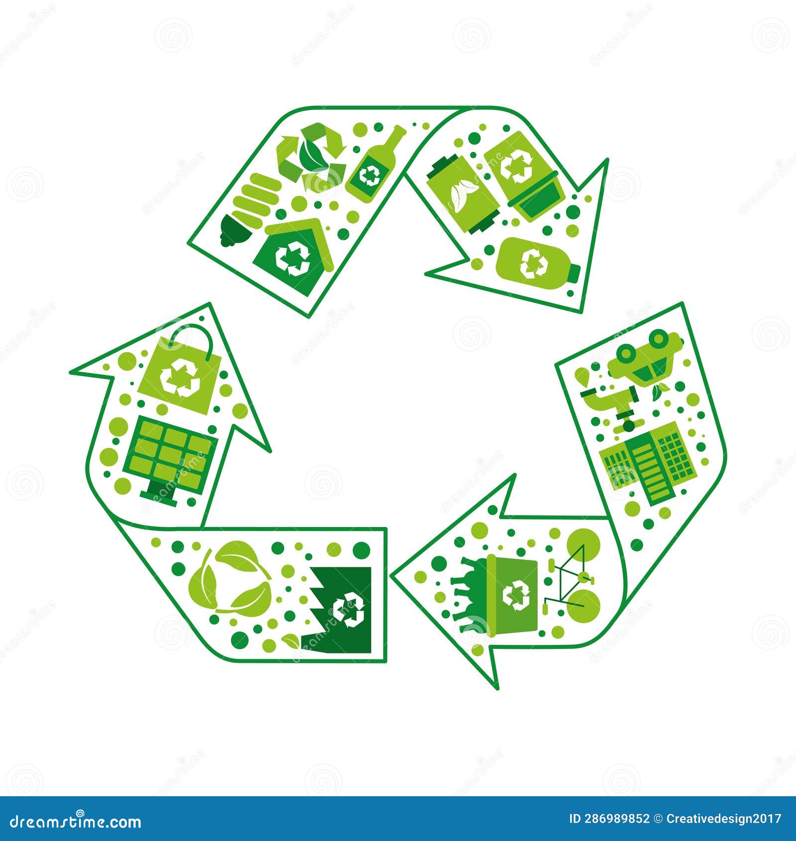 Recycle sign vector stock illustration. Illustration of symbol - 286989852