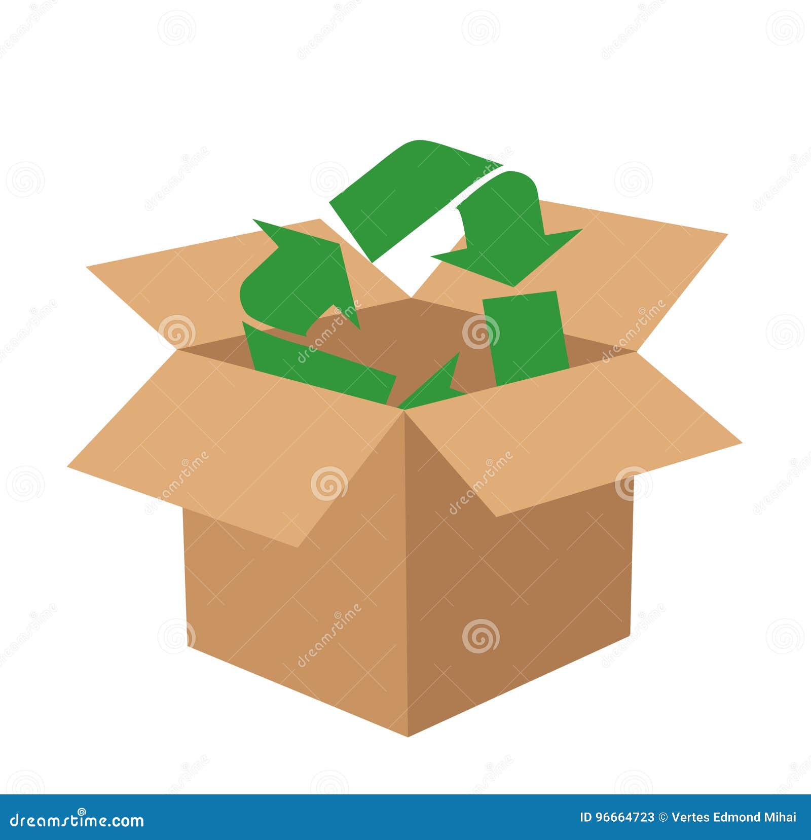 Recycle signs in a box stock vector. Illustration of life - 96664723