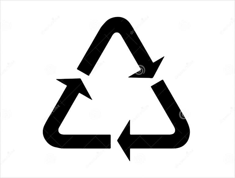 Recycle Silhouette on White Background Stock Vector - Illustration of ...