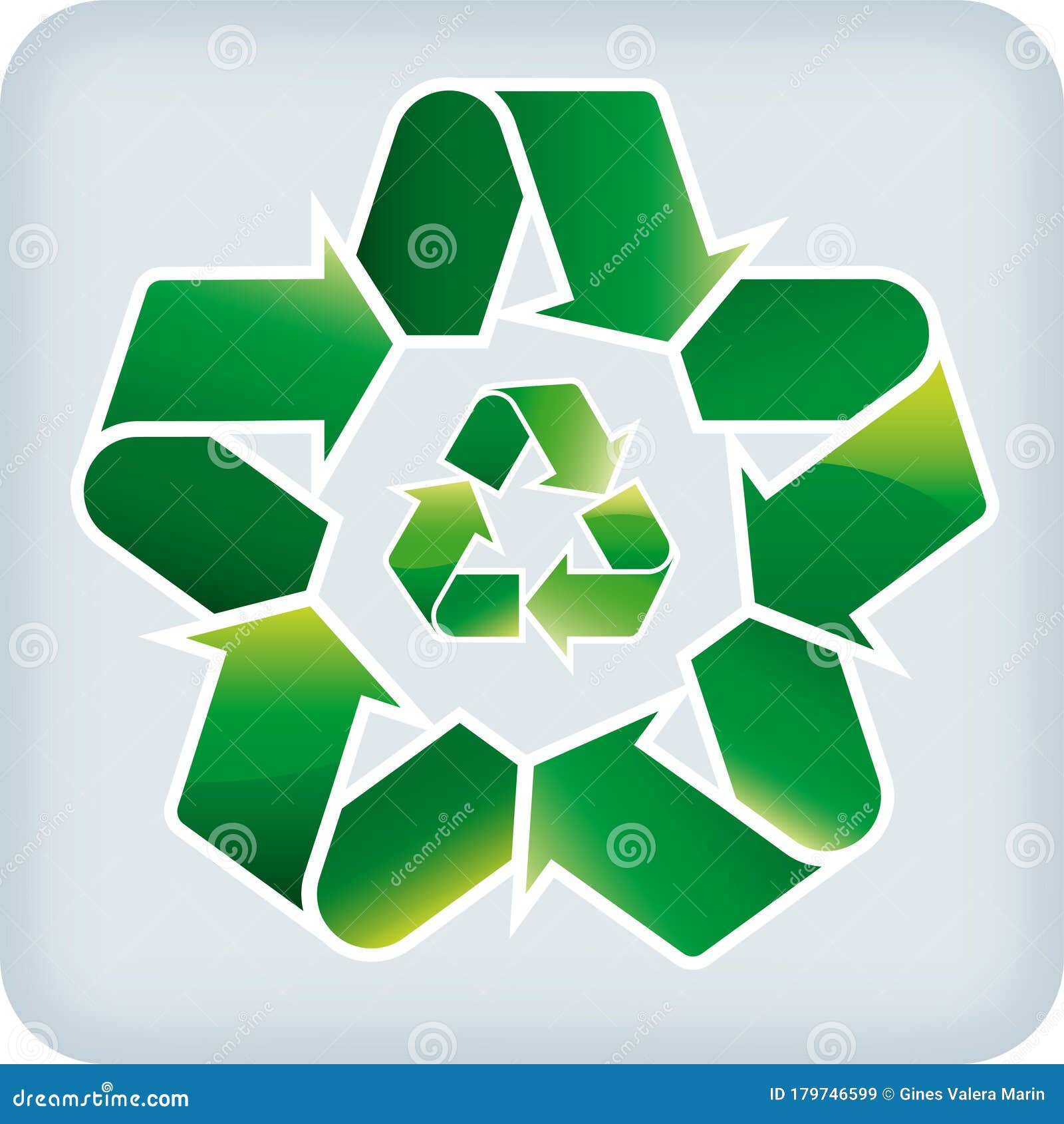 Recycle Star. Five Concentric Green Arrows As a Star Stock Illustration ...