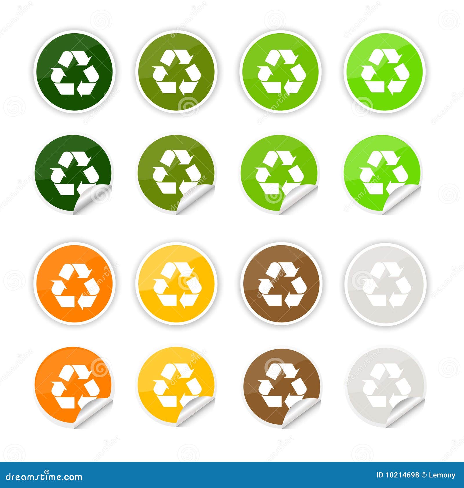 Recycle stickers , icons stock vector. Illustration of energy - 10214698