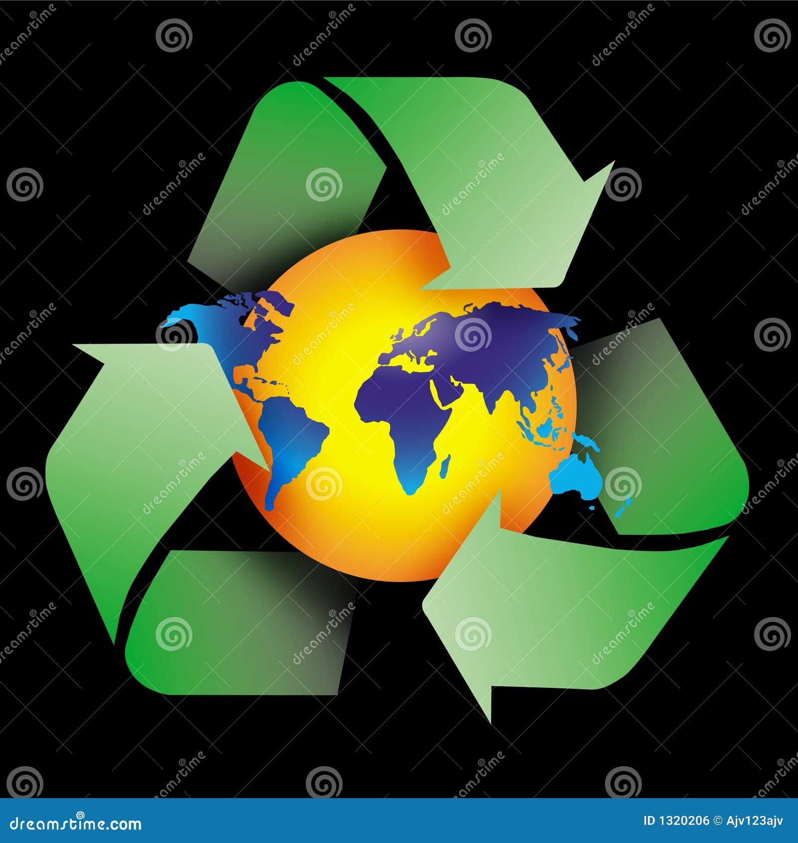 Three Recycle Icons. Recycling Circle Arrows. Recycle Sign Set Isolated ...