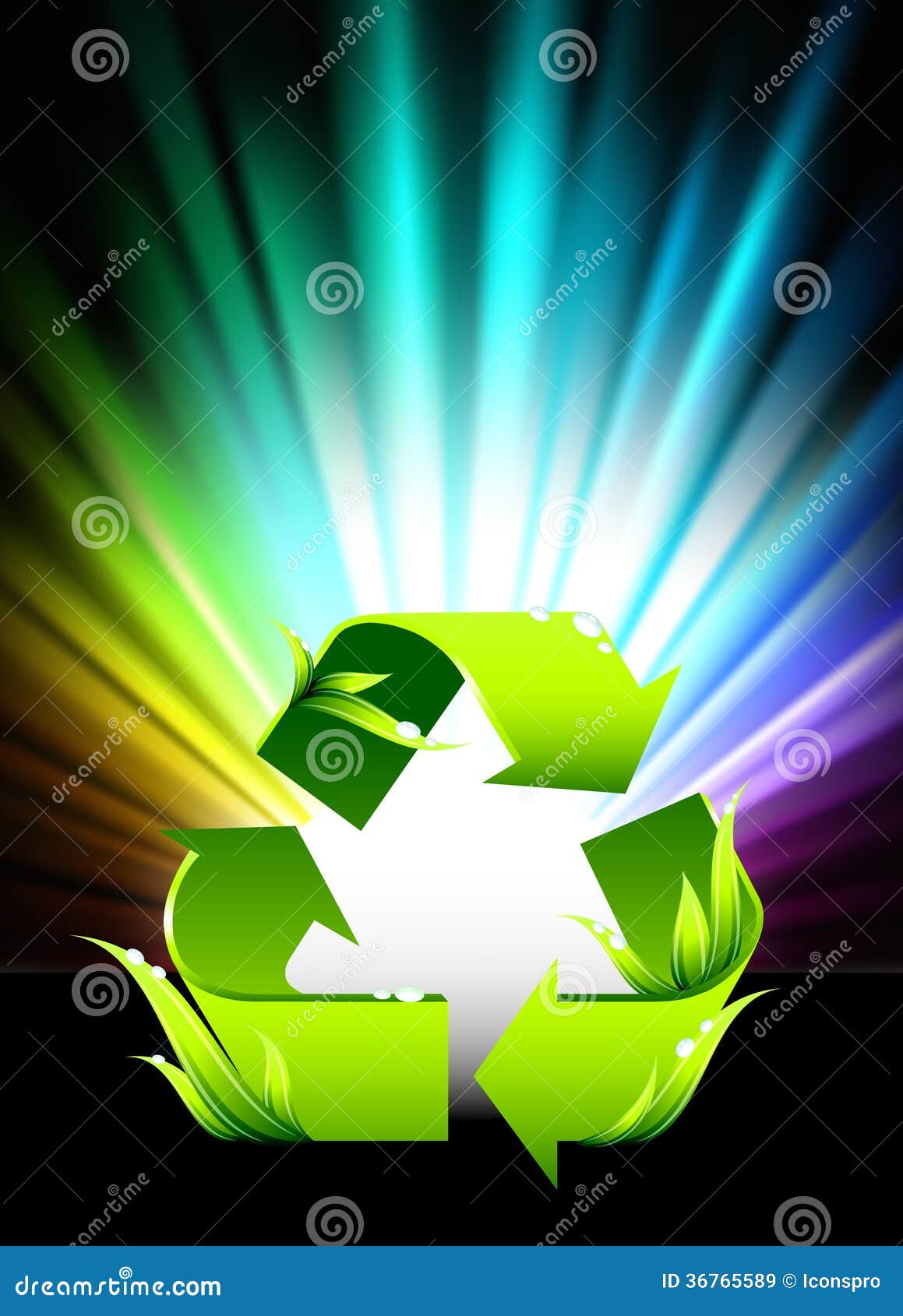 Recycle Symbol on Abstract Spectrum Background Stock Illustration ...