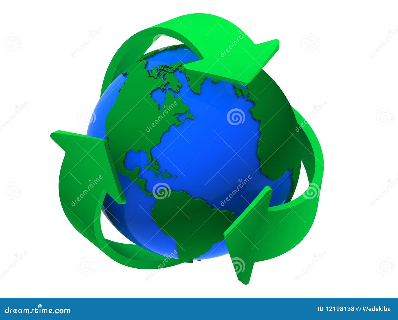Recycle Symbol Around the Earth Stock Illustration - Illustration of ...