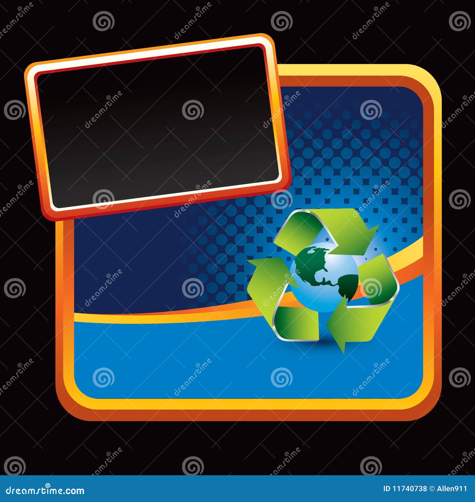 Recycle Symbol Around Earth on Blue Stylized Ad Stock Vector ...