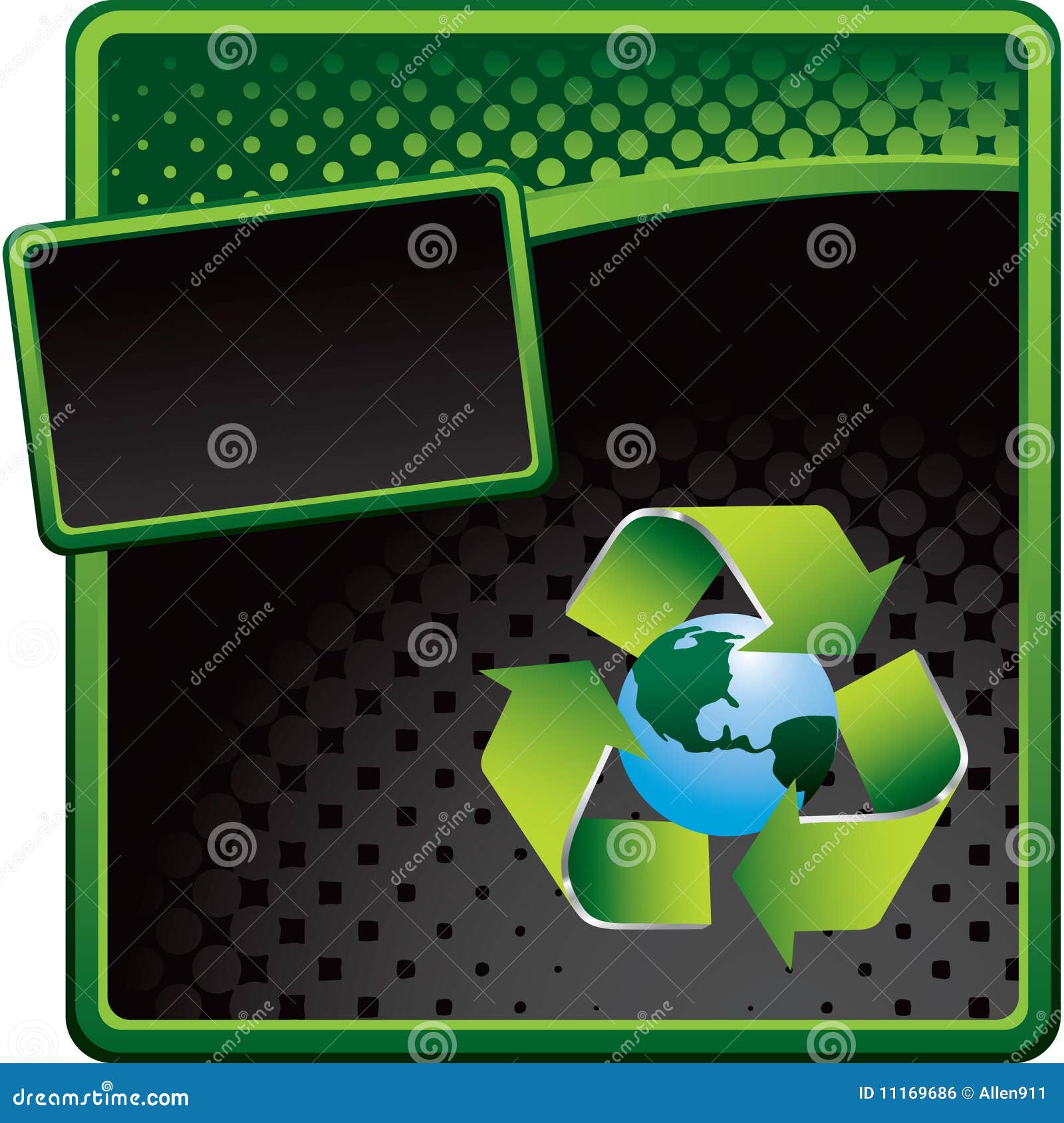 Recycle Symbol Around Earth on Halftone Ad Stock Vector - Illustration ...