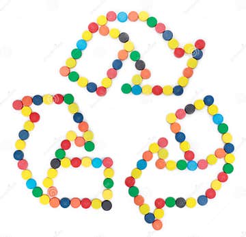 Recycle Symbol with Bottle Caps Stock Photo - Image of reuse, arrow ...