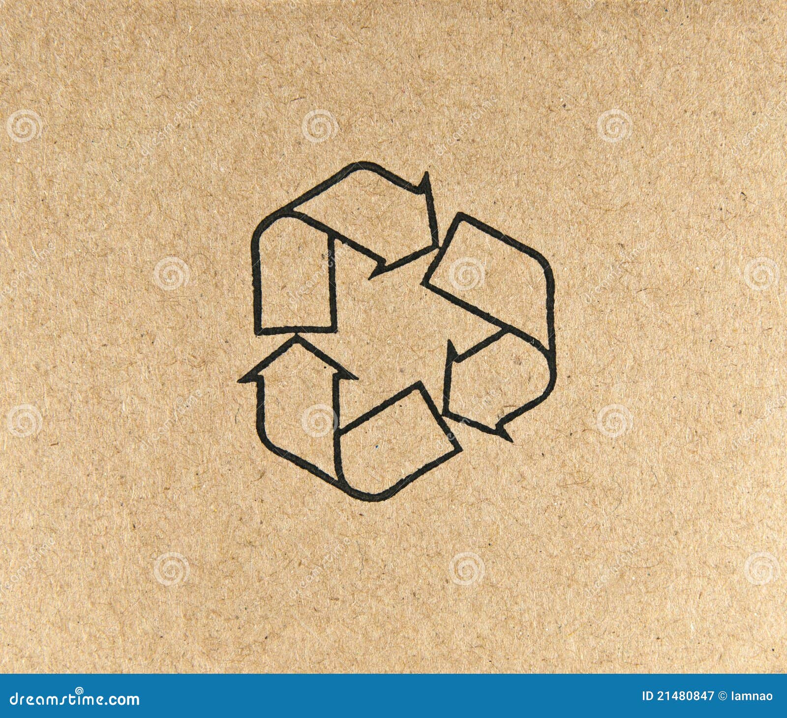 Recycle Symbol on Brown Paper Stock Image - Image of arrow, recycled ...