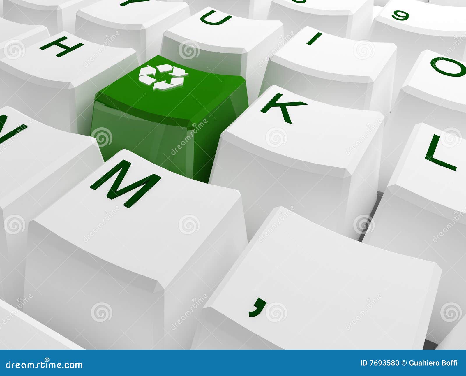 Recycle Symbol Button On White Keyboard Stock Photography ...