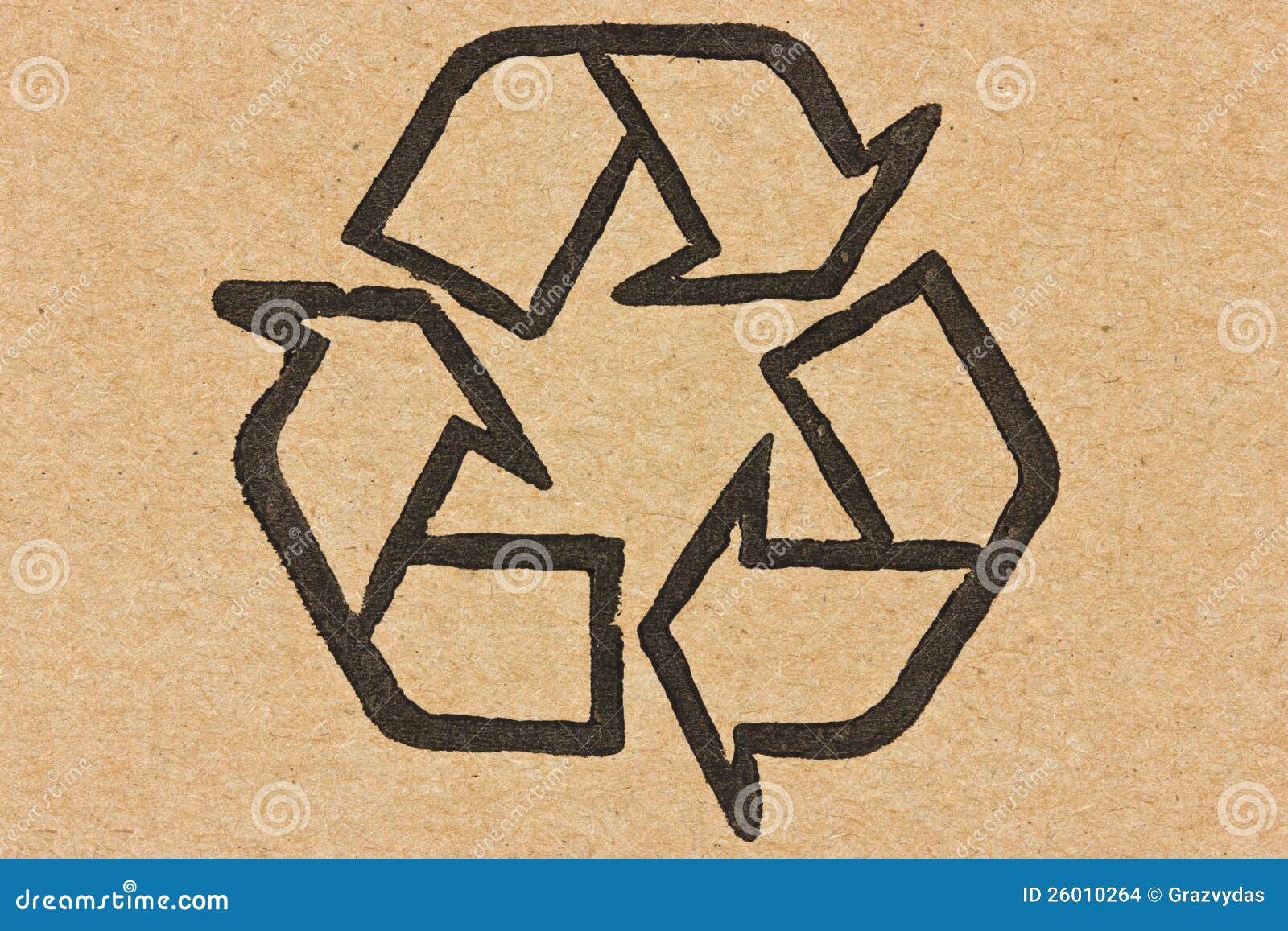 Recycle Symbol on a Cardboard Stock Photo - Image of reusable ...