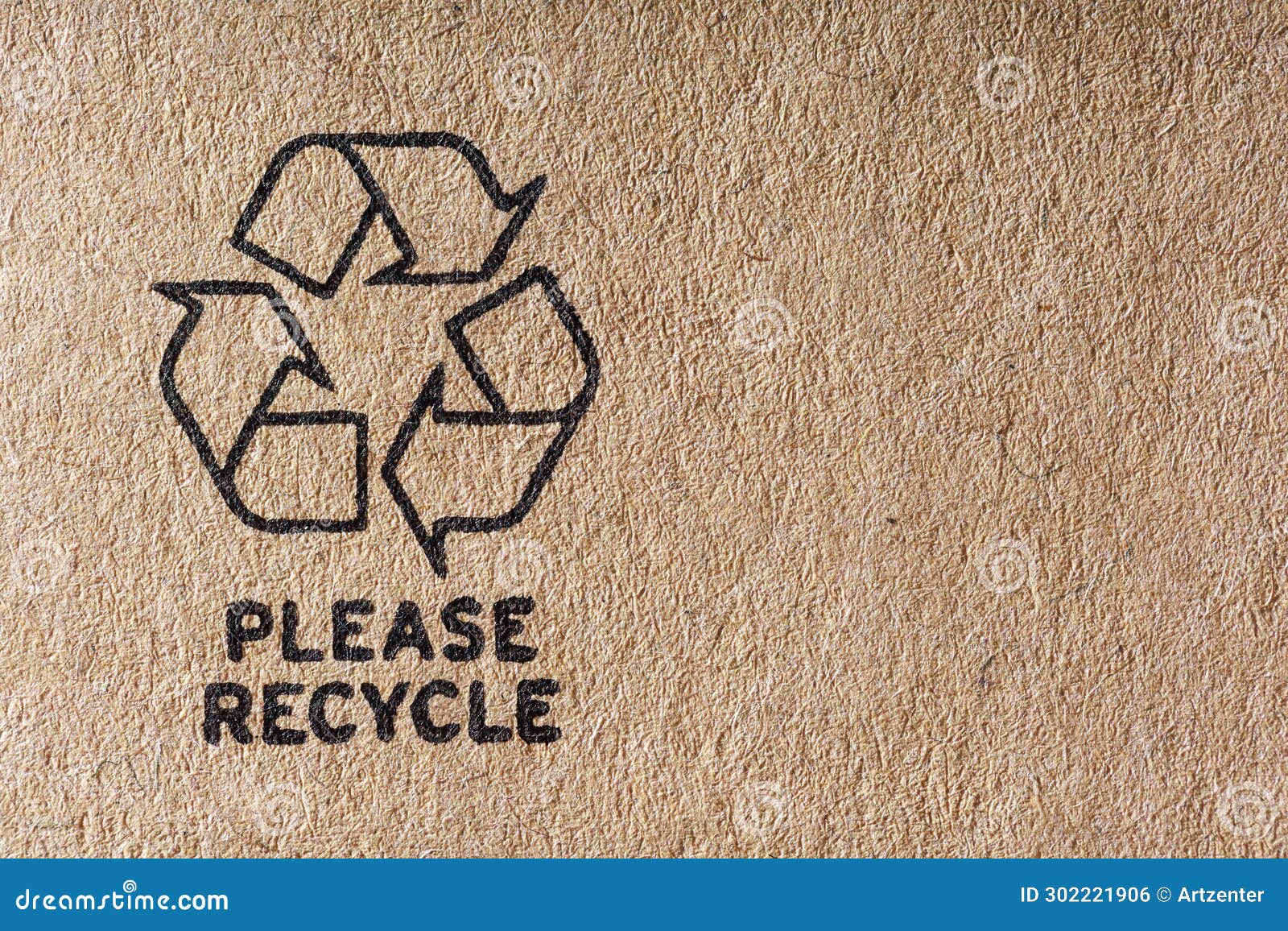 Recycle Symbol on Cardboard Stock Photo - Image of logo, recycling ...