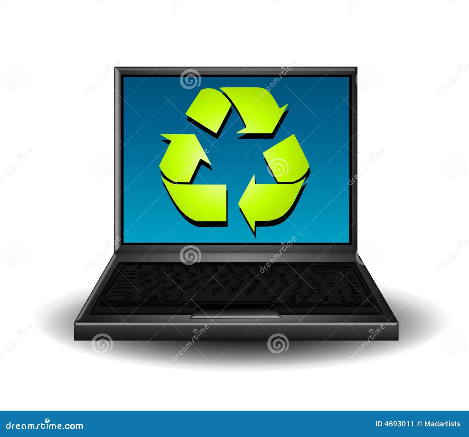 Recycle Symbol on Computer stock illustration. Illustration of ...