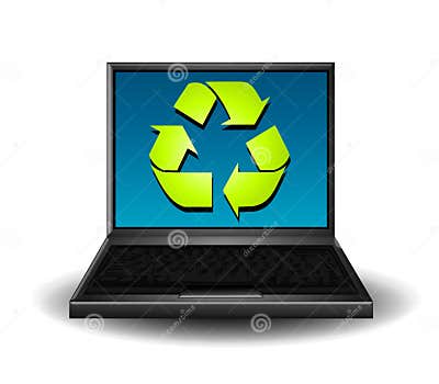 Recycle Symbol on Computer stock illustration. Illustration of ...
