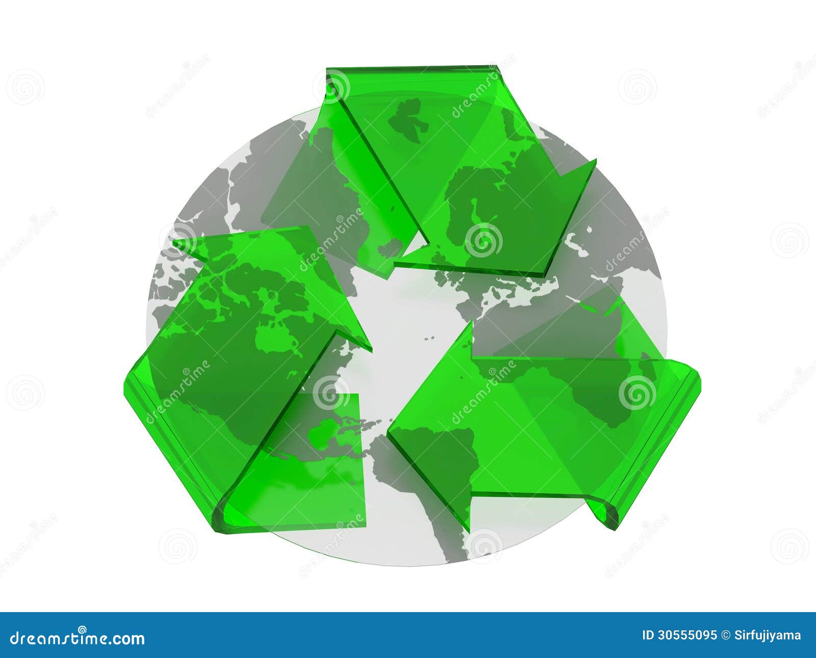 Recycle symbol cover earth stock illustration. Illustration of sign ...