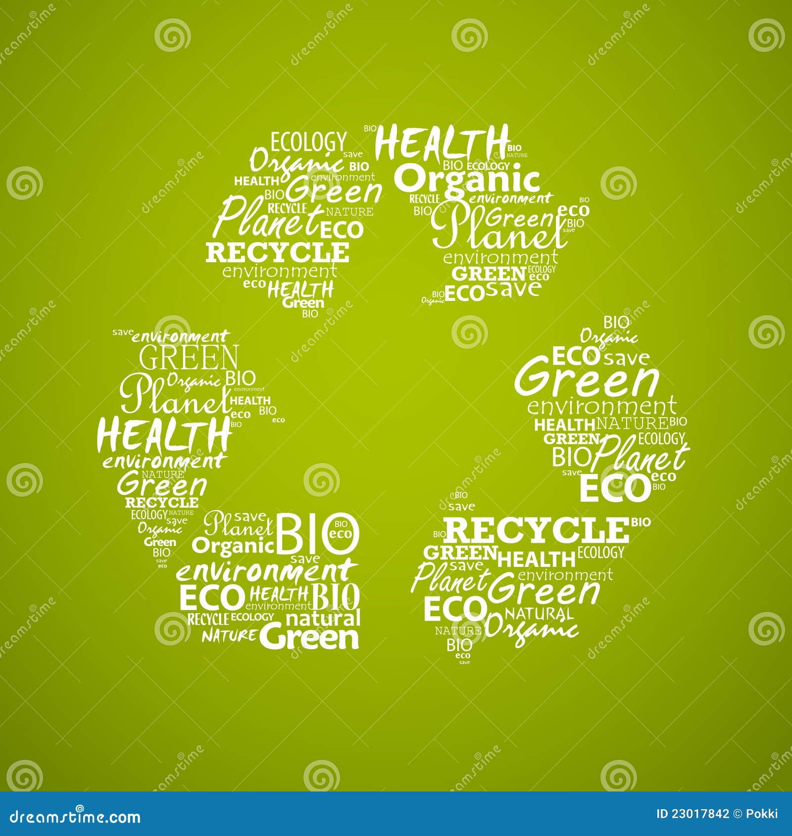 Recycle Symbol Created from Words. Stock Vector - Illustration of life ...