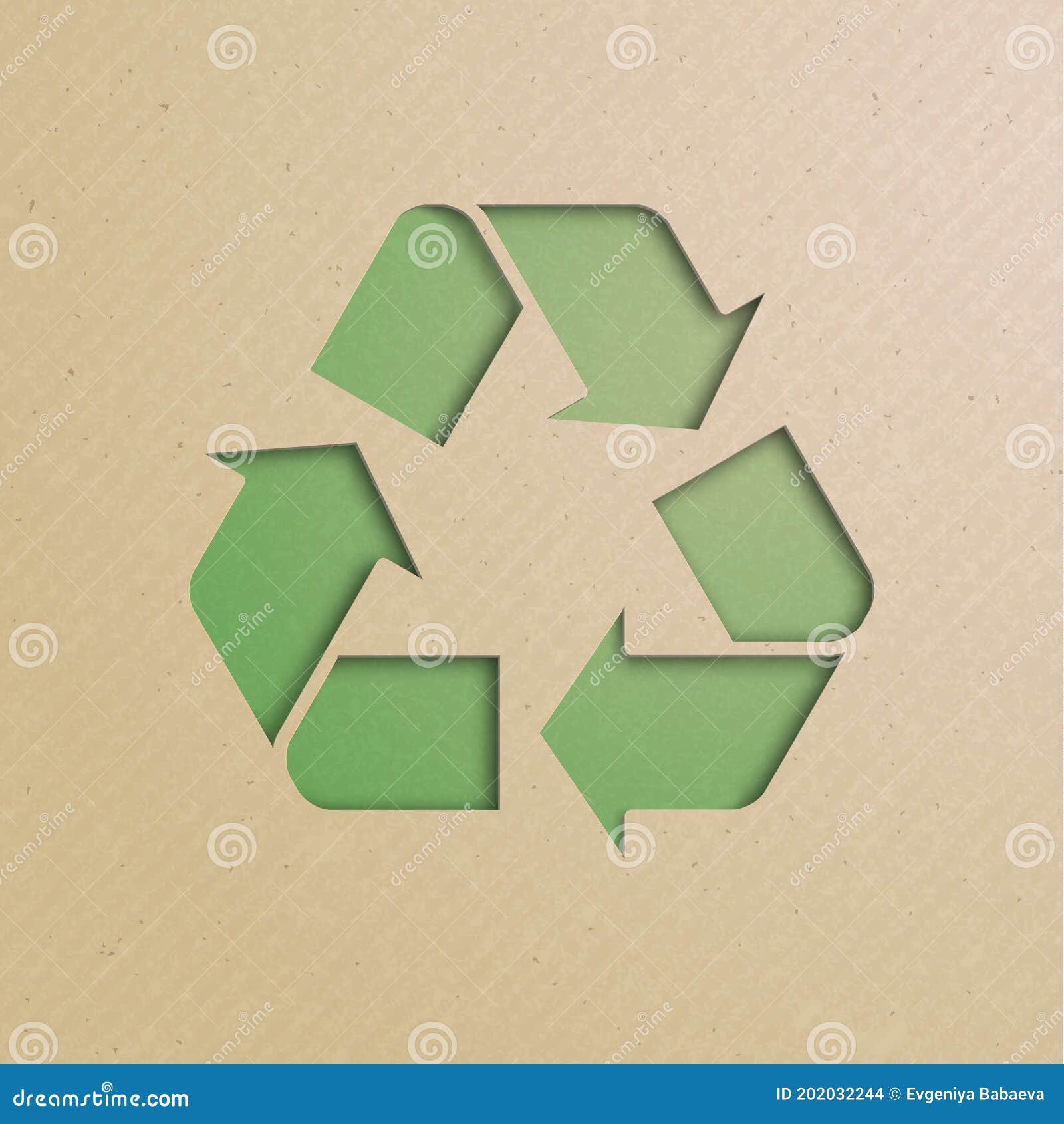 Recycle Symbol, Cut from Cardboard. Stock Vector - Illustration of ...