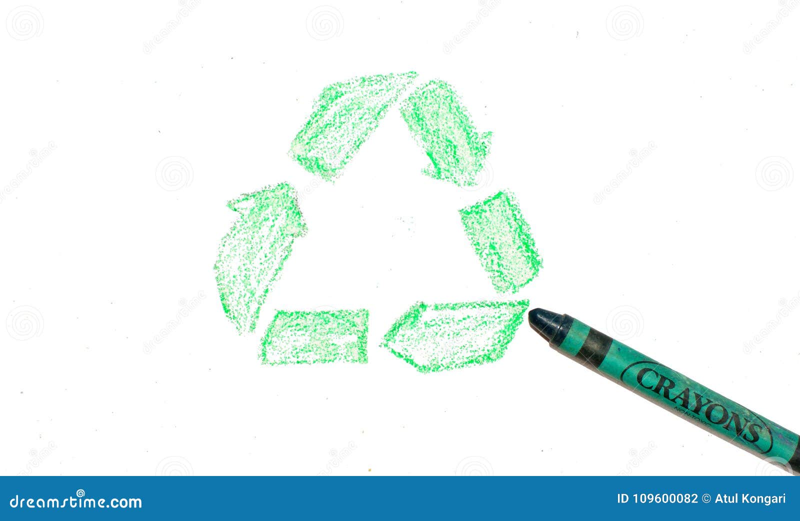Recycle Symbol Drawn with a Crayon Stock Photo - Image of like, ecology ...